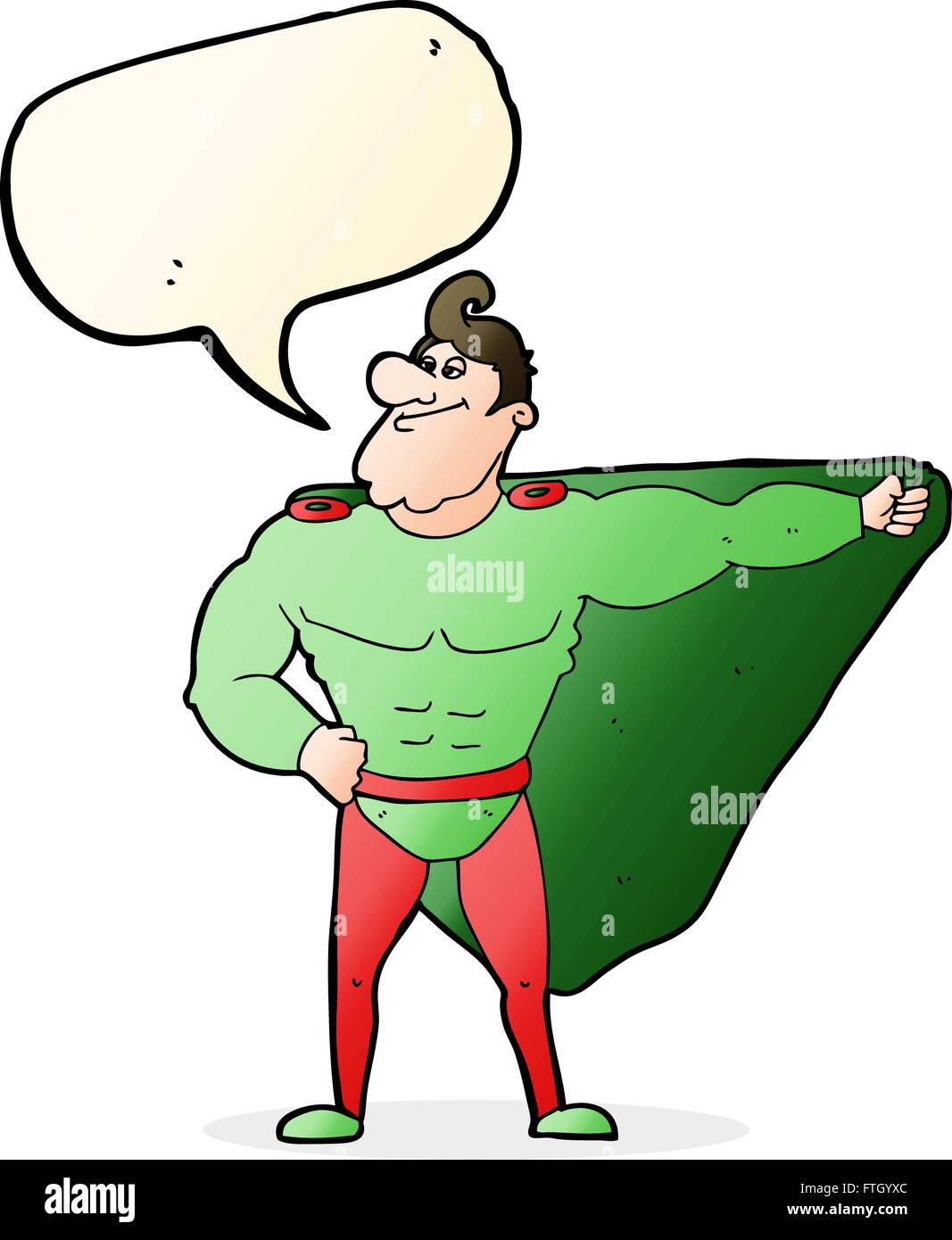 funny cartoon superhero with speech bubble Stock Vector Image & Art - Alamy