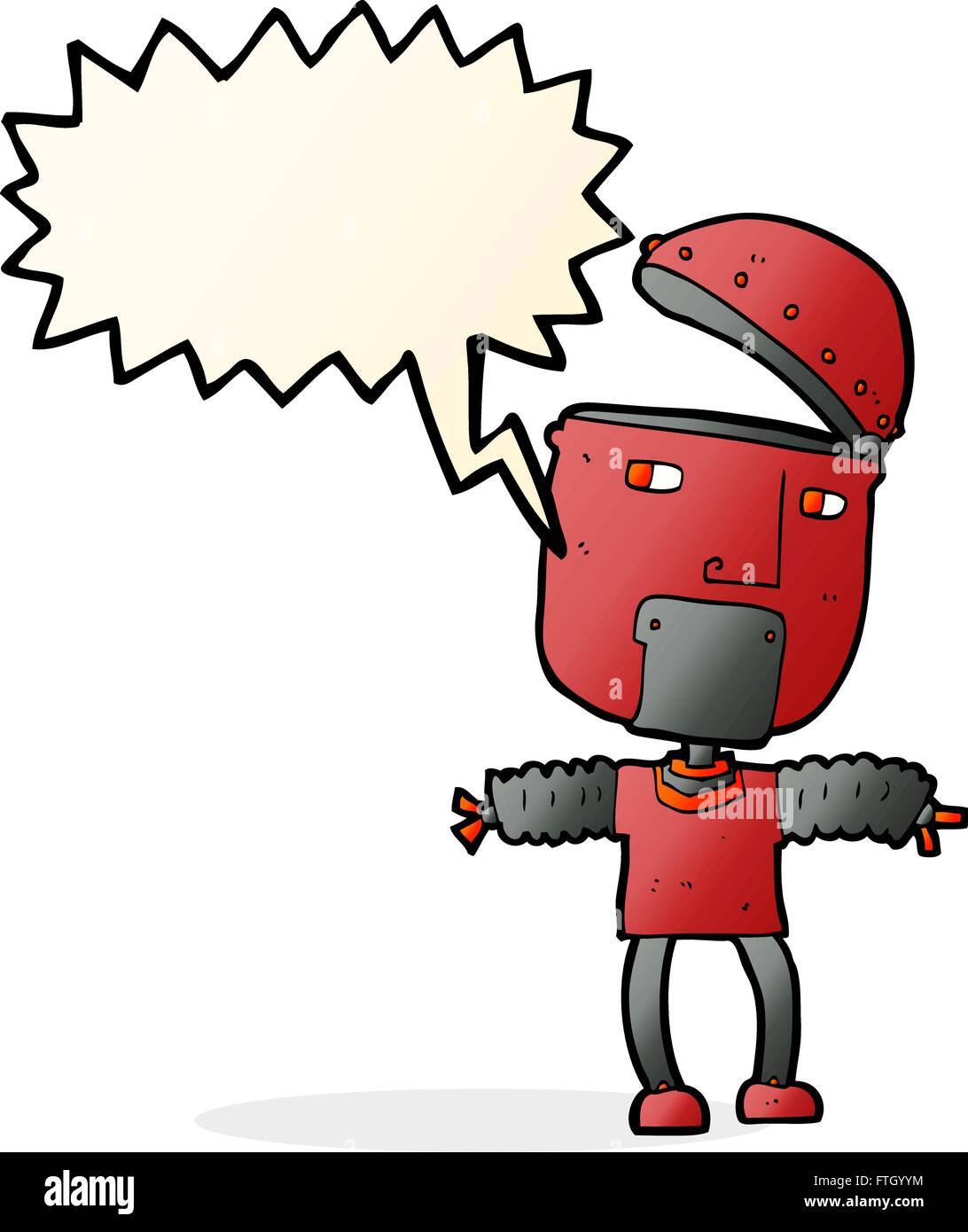 Funny cartoon robot open head hi-res stock photography and images - Alamy
