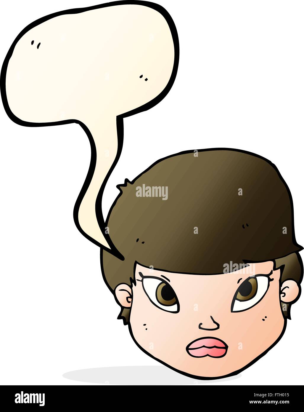 Cartoon serious face bubble hi-res stock photography and images - Alamy