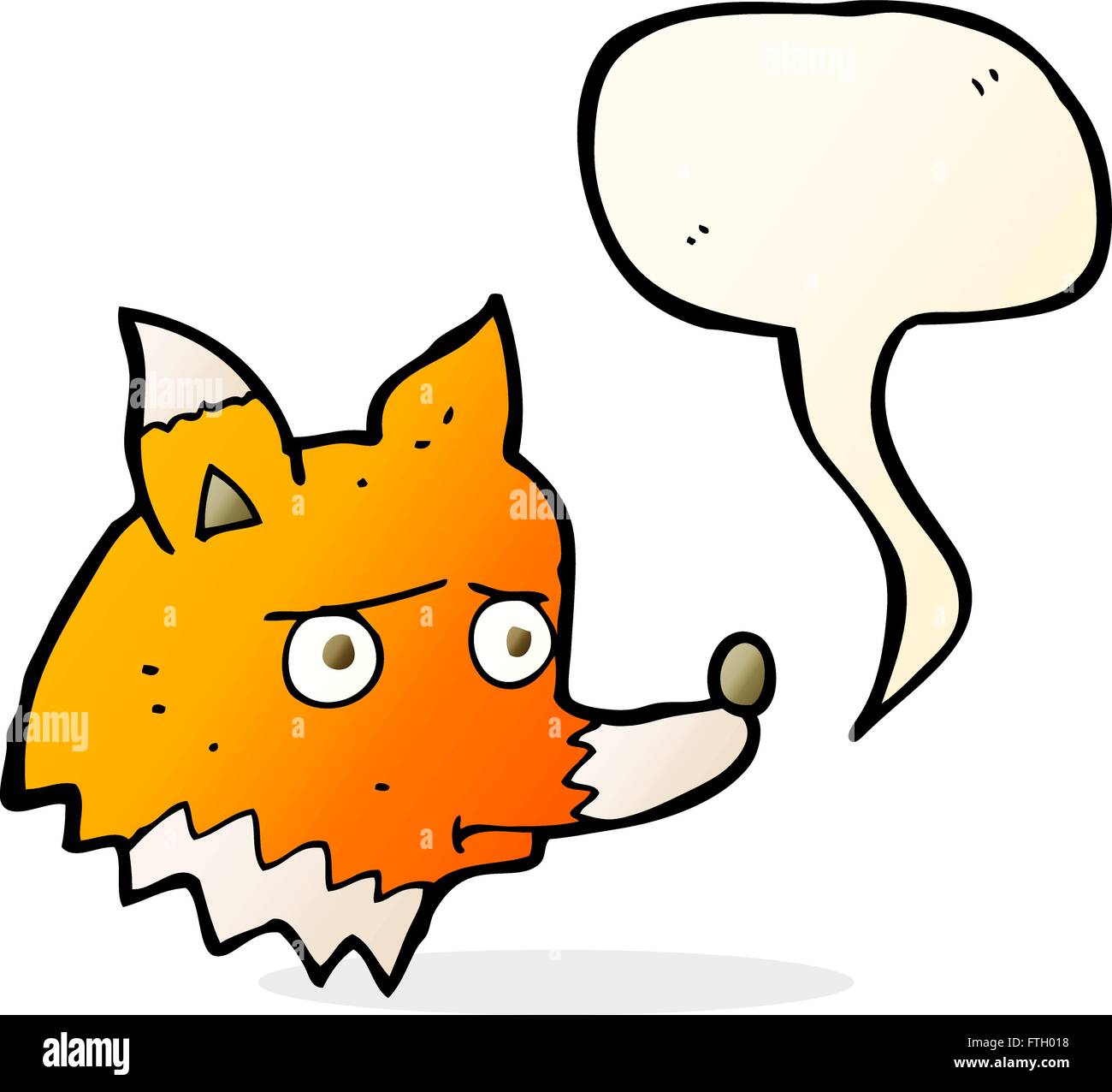 cartoon unhappy fox with speech bubble Stock Vector Image & Art - Alamy