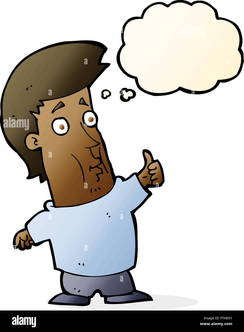 Cartoon boy positive attitude thought Stock Vector Images - Alamy