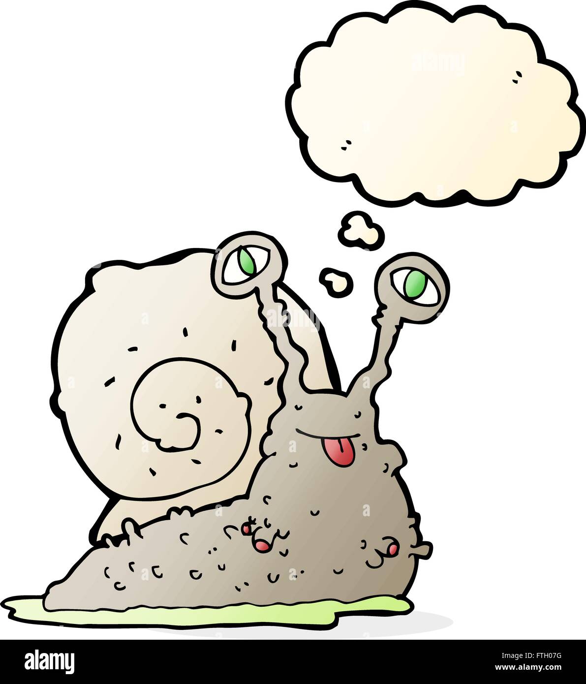 cartoon gross slug with thought bubble Stock Vector Image & Art - Alamy