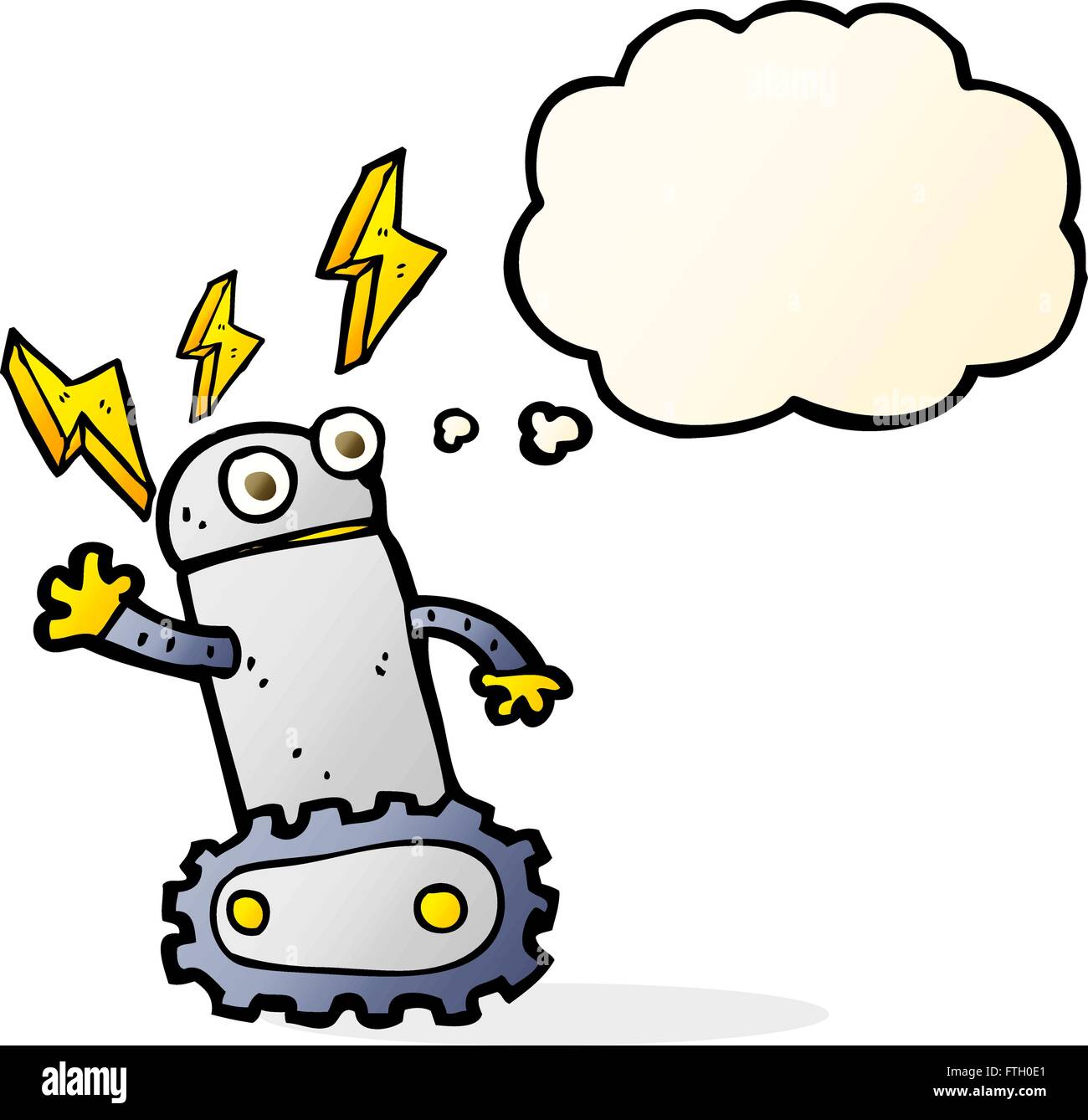 cartoon robot with thought bubble Stock Vector Image & Art - Alamy