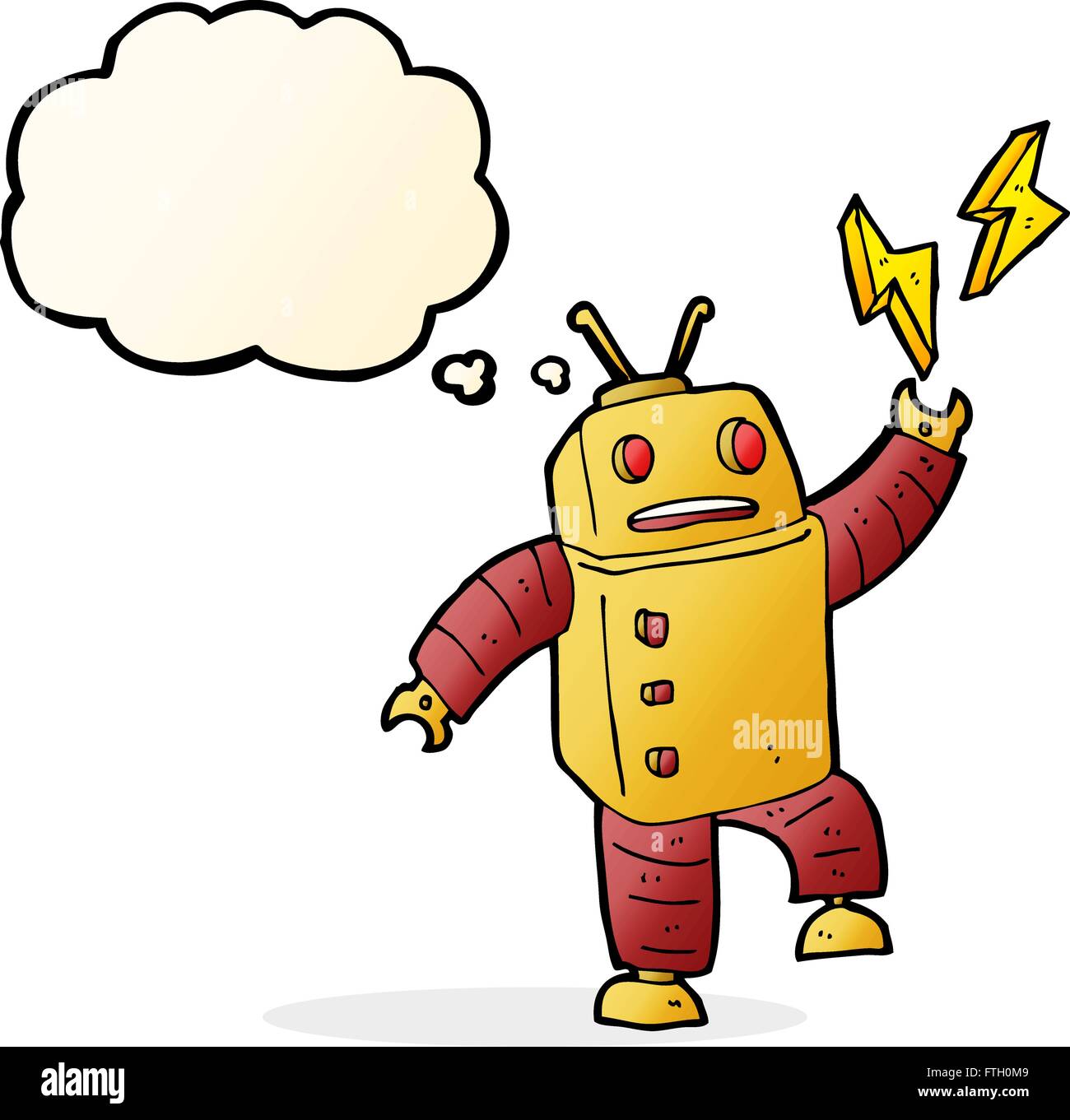 cartoon robot with thought bubble Stock Vector Image & Art - Alamy