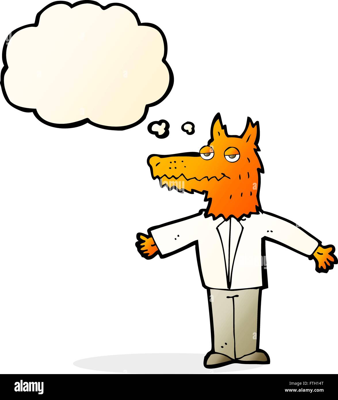 cartoon wolf with thought bubble Stock Vector Image & Art - Alamy