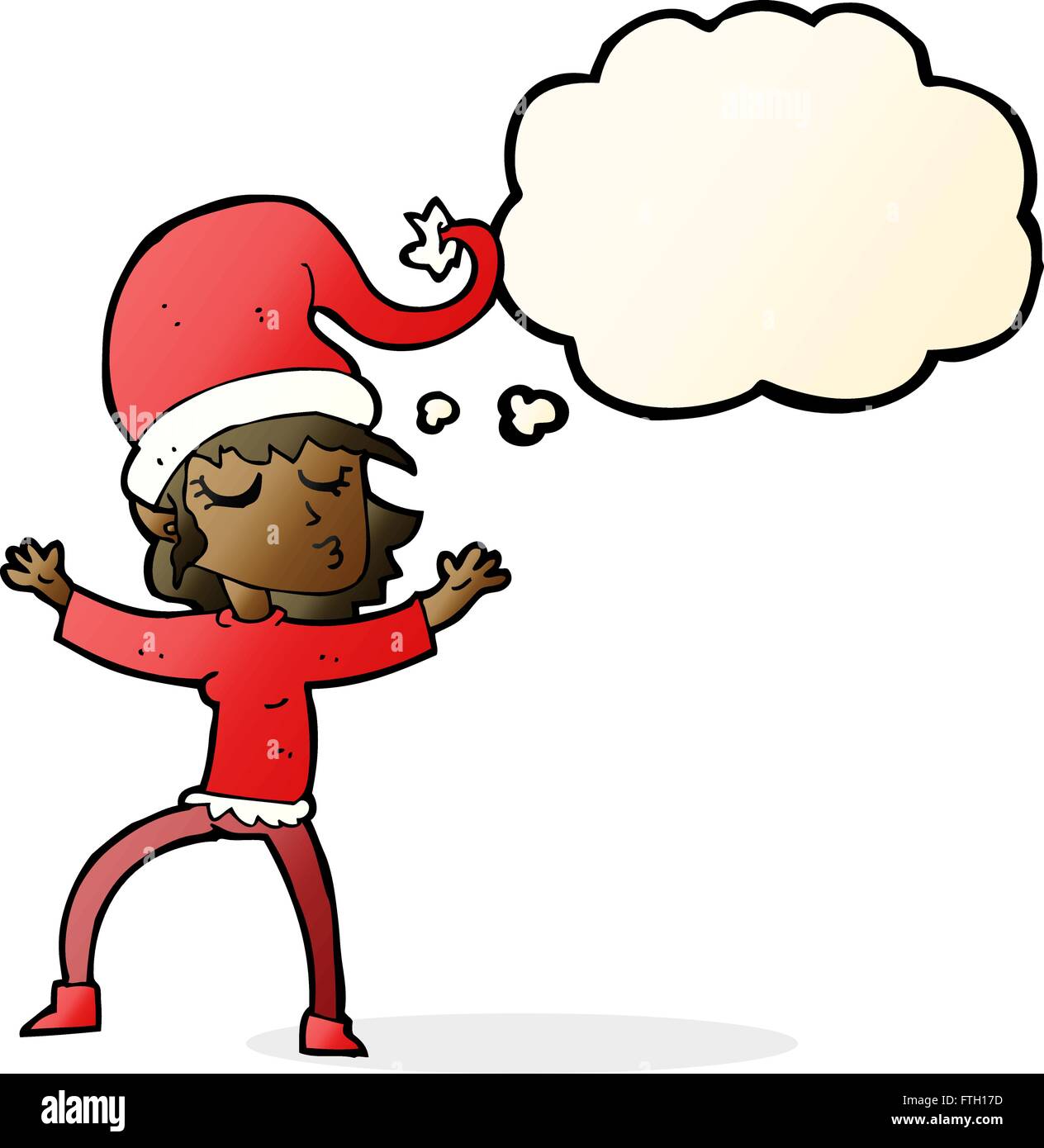 santa's helper cartoon with thought bubble Stock Vector Image & Art - Alamy