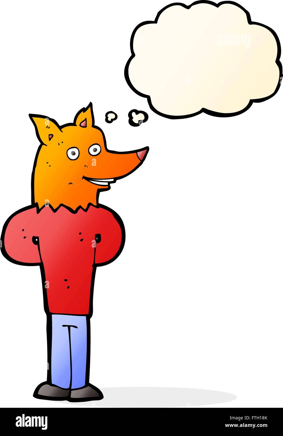 cartoon fox man with thought bubble Stock Vector Image & Art - Alamy