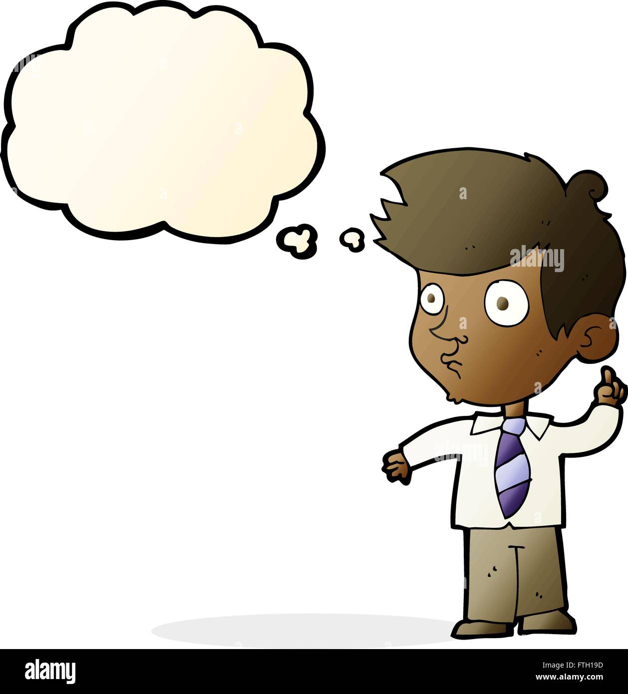 cartoon boy asking question with thought bubble Stock Vector Image ...