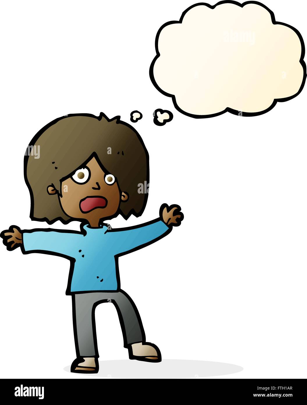 cartoon scared person with thought bubble Stock Vector Image & Art - Alamy