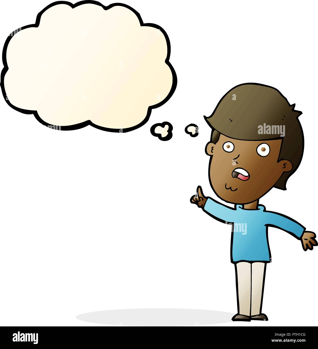cartoon man asking question with thought bubble Stock Vector Image ...
