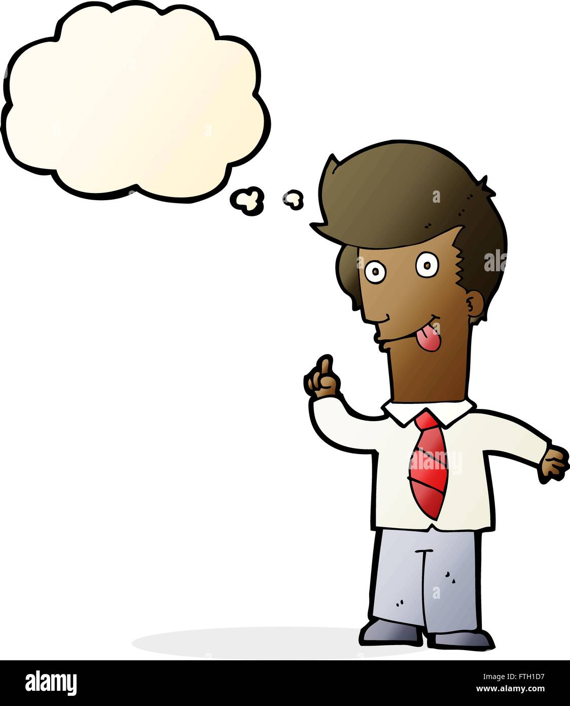 cartoon office man with crazy idea with thought bubble Stock Vector ...