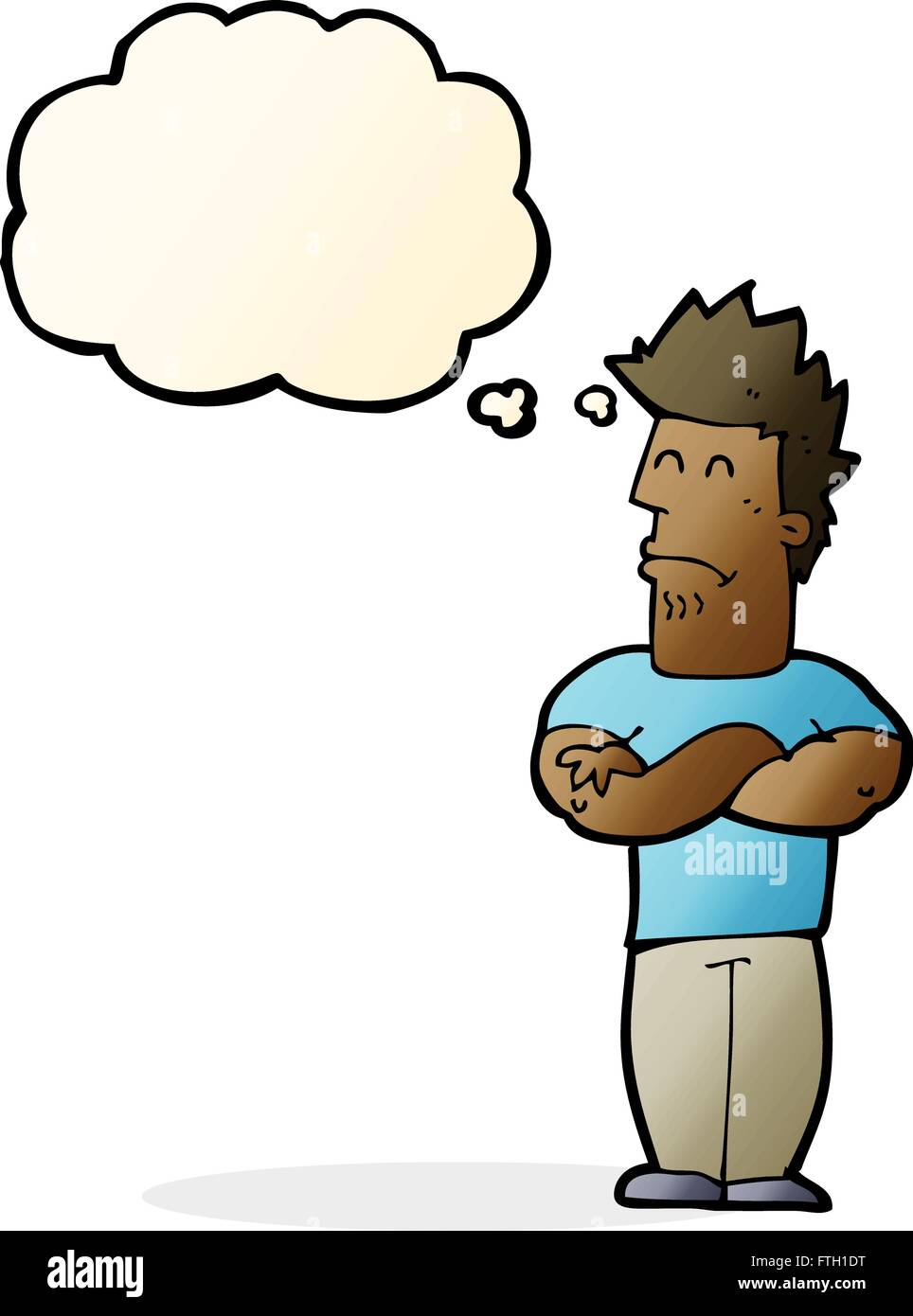 cartoon sulking man with thought bubble Stock Vector Image & Art - Alamy
