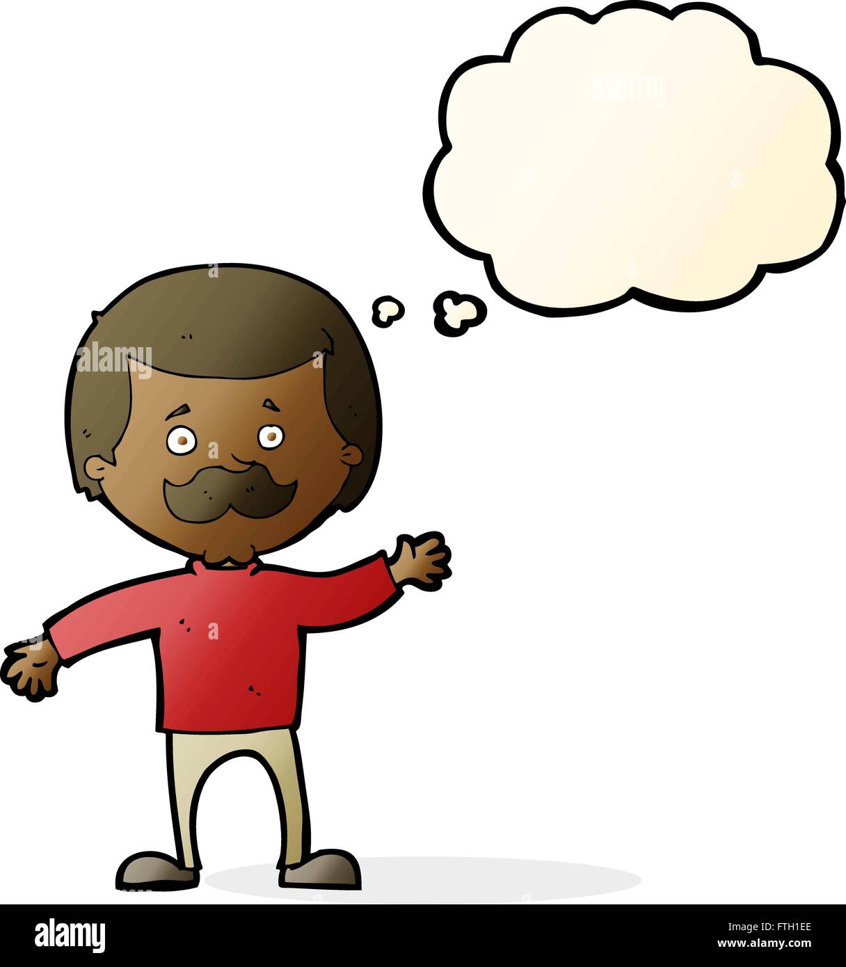 cartoon dad waving with thought bubble Stock Vector Image & Art - Alamy
