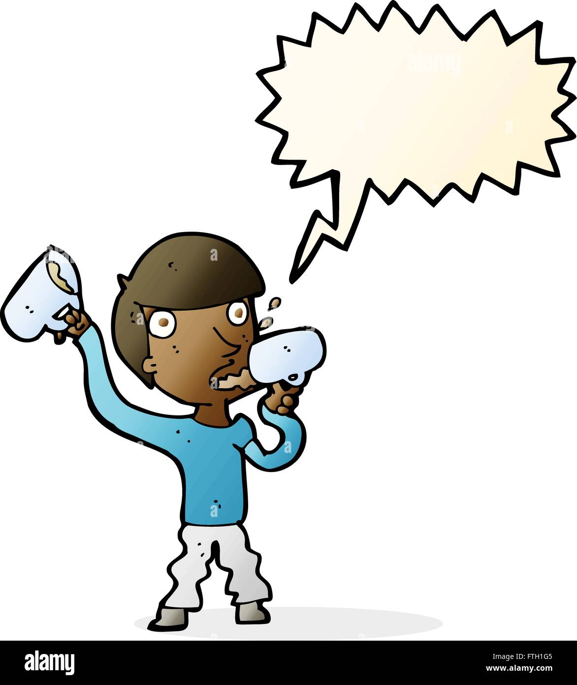 Cartoon man drinking beer thought Stock Vector Images - Alamy