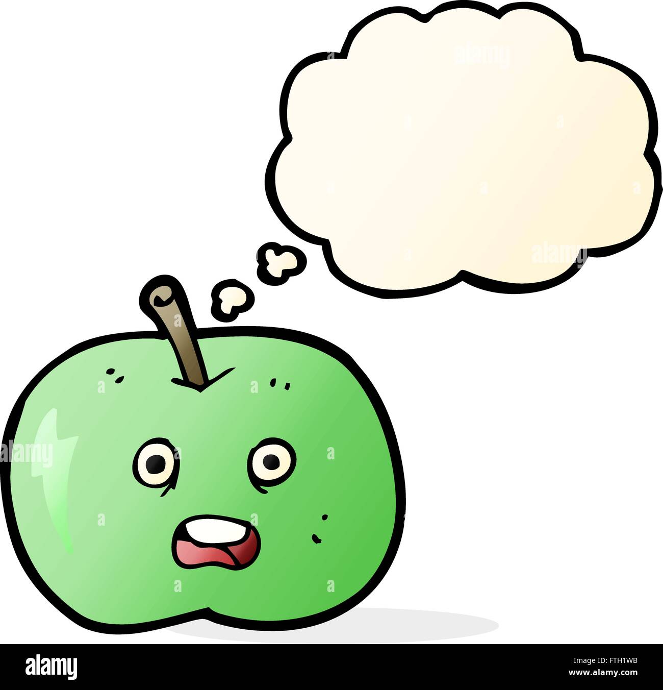 cartoon shiny apple with thought bubble Stock Vector Image & Art - Alamy