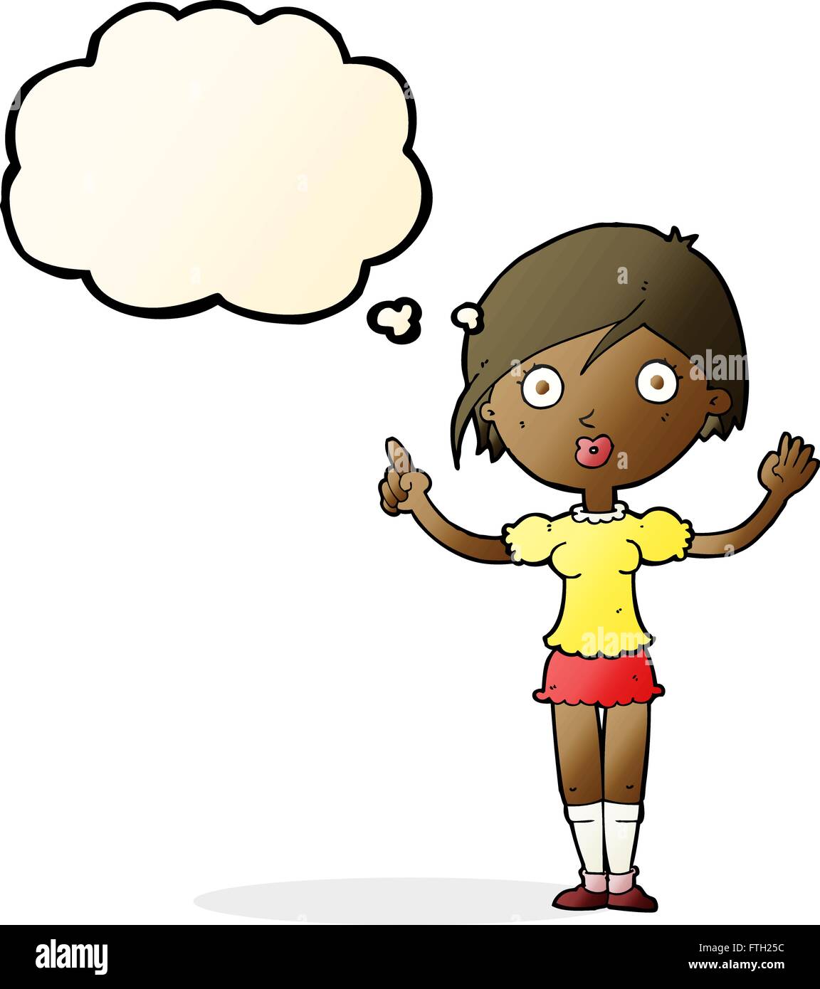 Cartoon girl asking question bubble hi-res stock photography and images ...