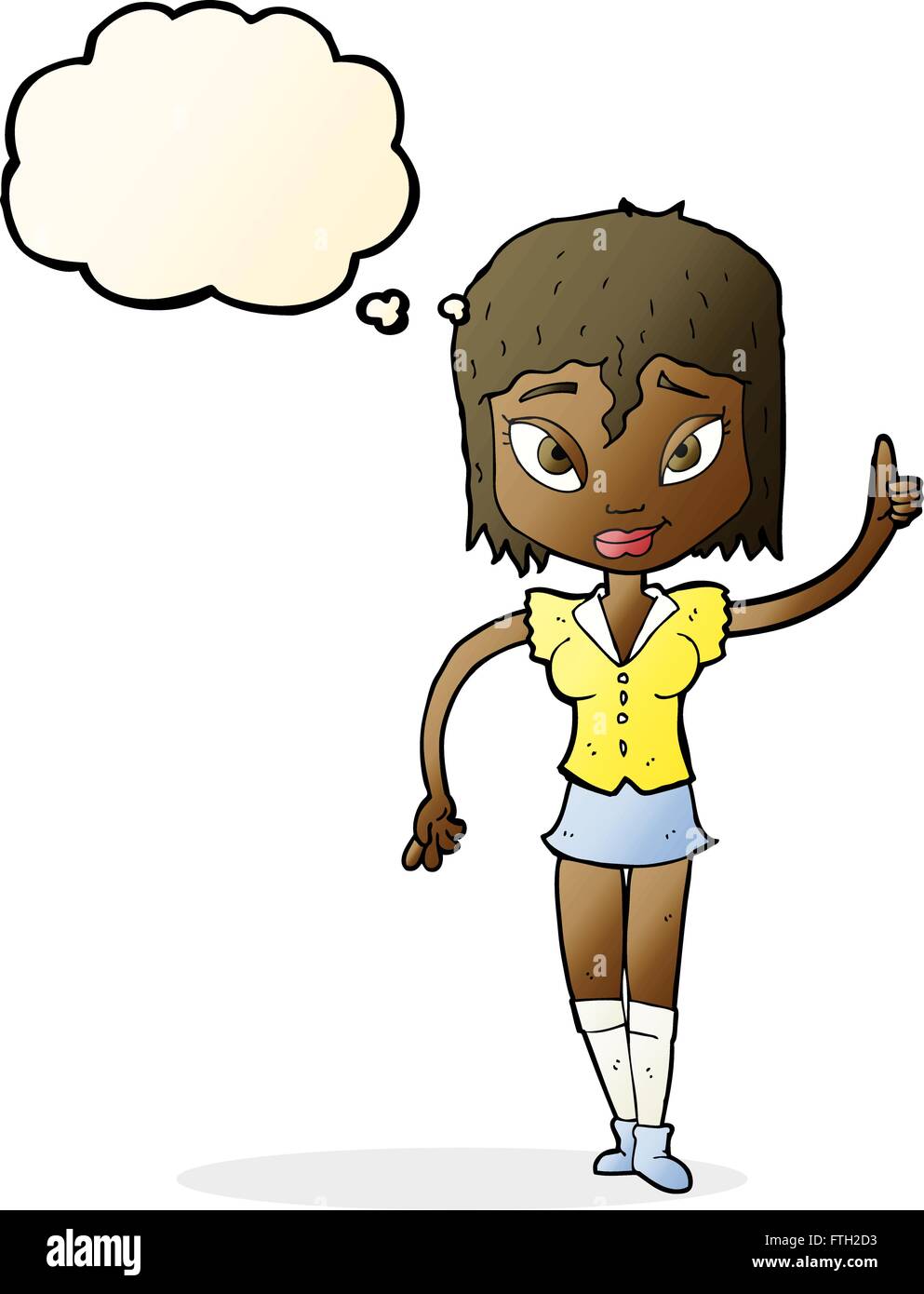 cartoon woman making point with thought bubble Stock Vector Image & Art ...