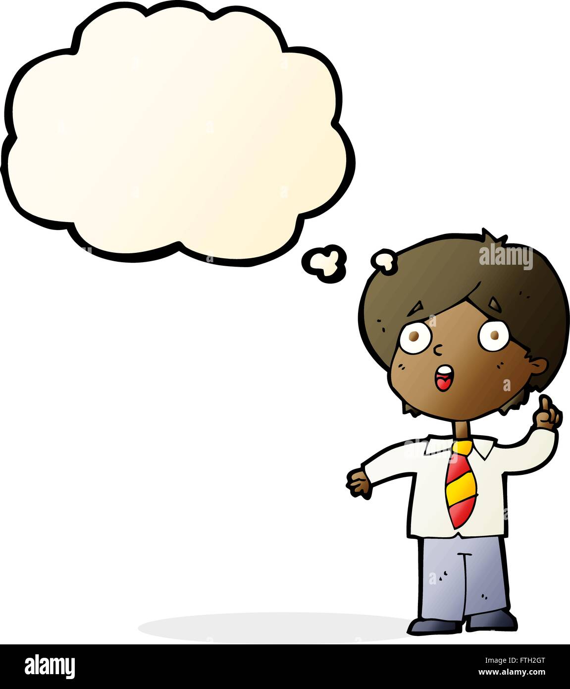 cartoon schoolboy answering question with thought bubble Stock Vector ...