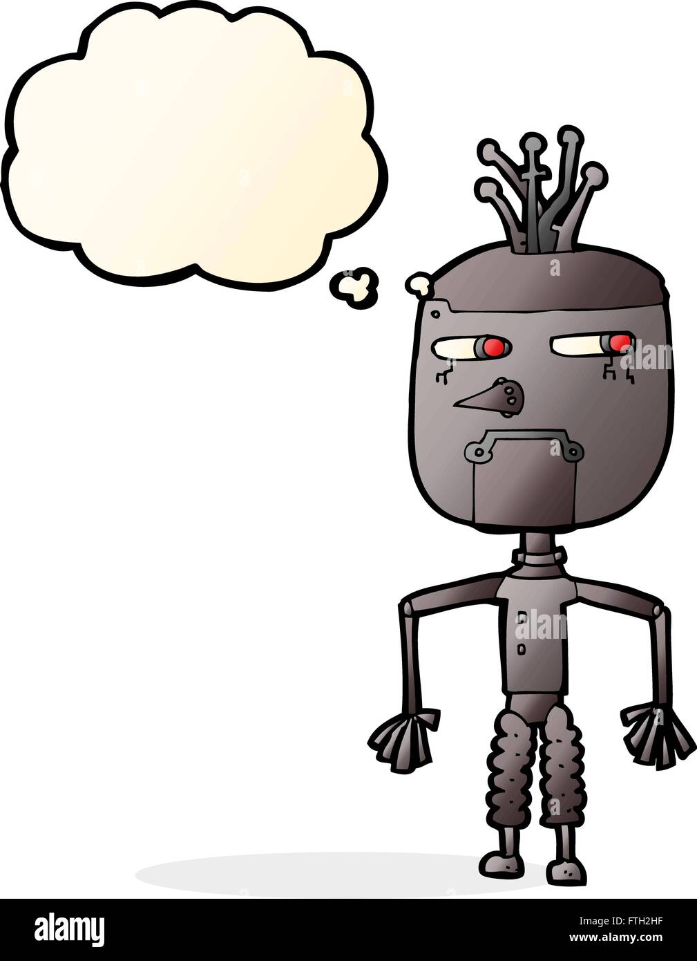 cartoon robot with thought bubble Stock Vector Image & Art - Alamy