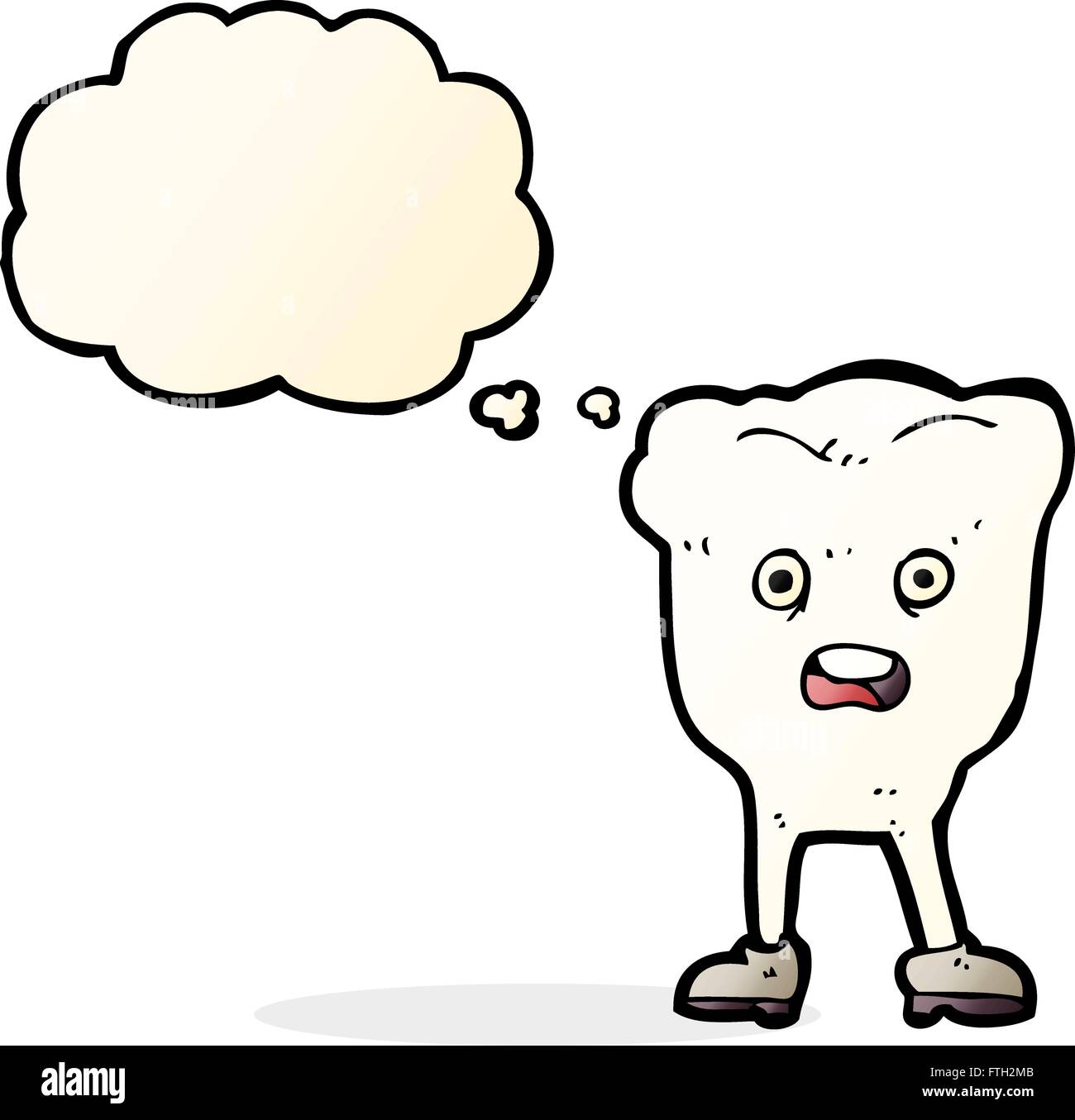 cartoon tooth looking afraid with thought bubble Stock Vector Image ...