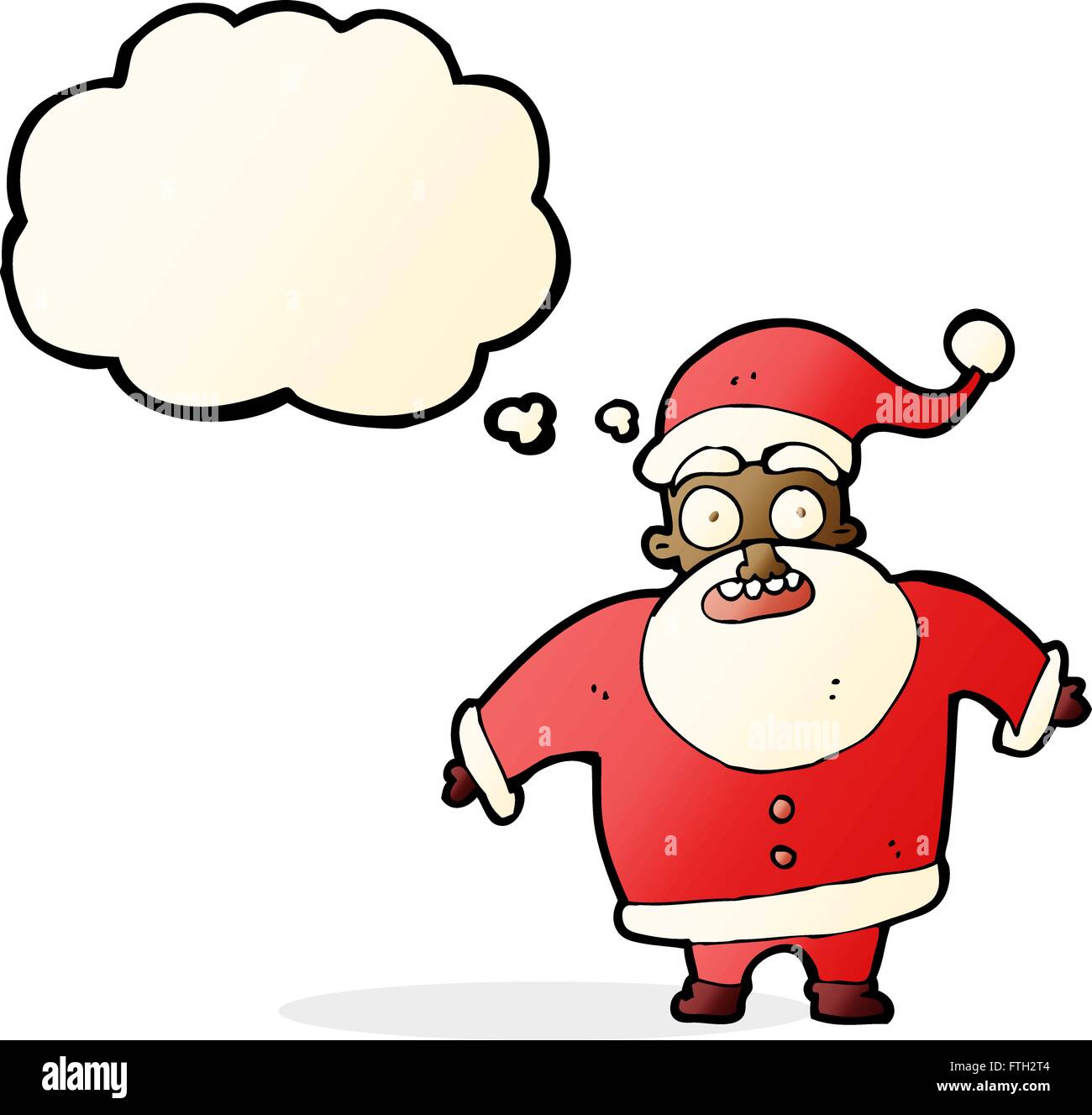 cartoon shocked santa claus with thought bubble Stock Vector Image ...