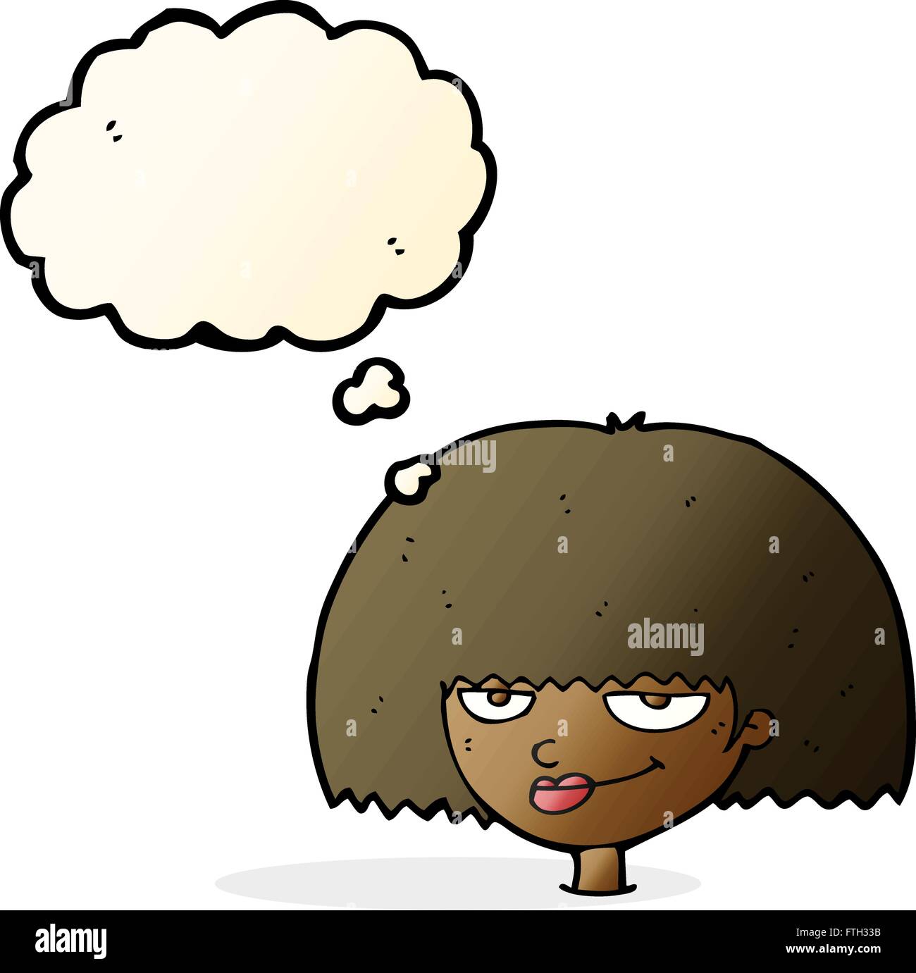 cartoon mean female face with thought bubble Stock Vector Image & Art ...
