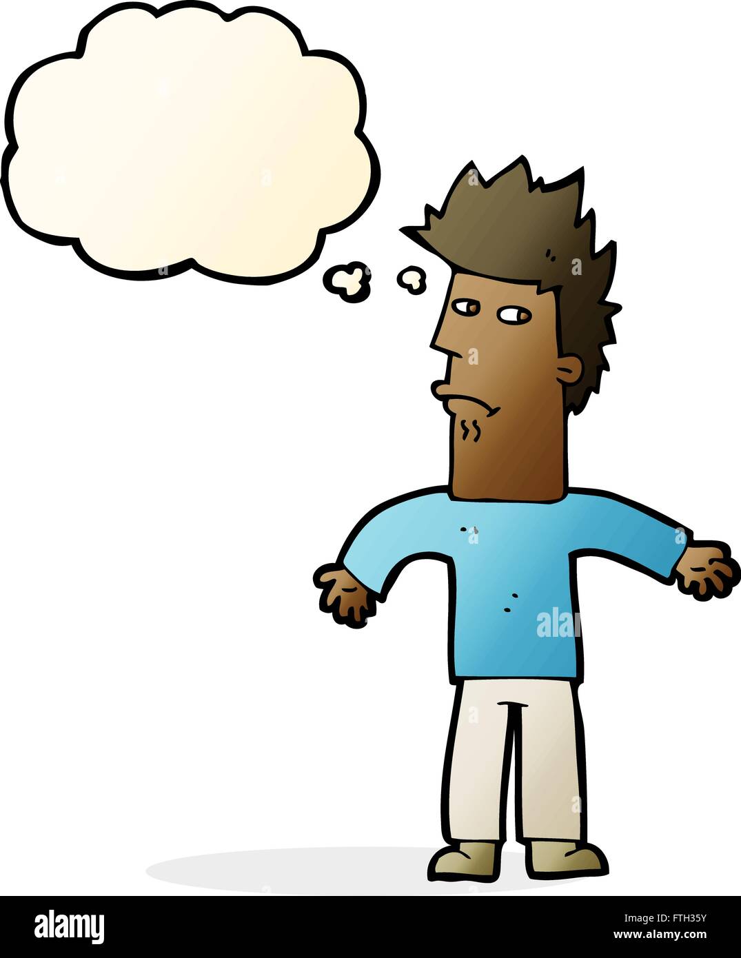 cartoon confused man with thought bubble Stock Vector Image & Art - Alamy