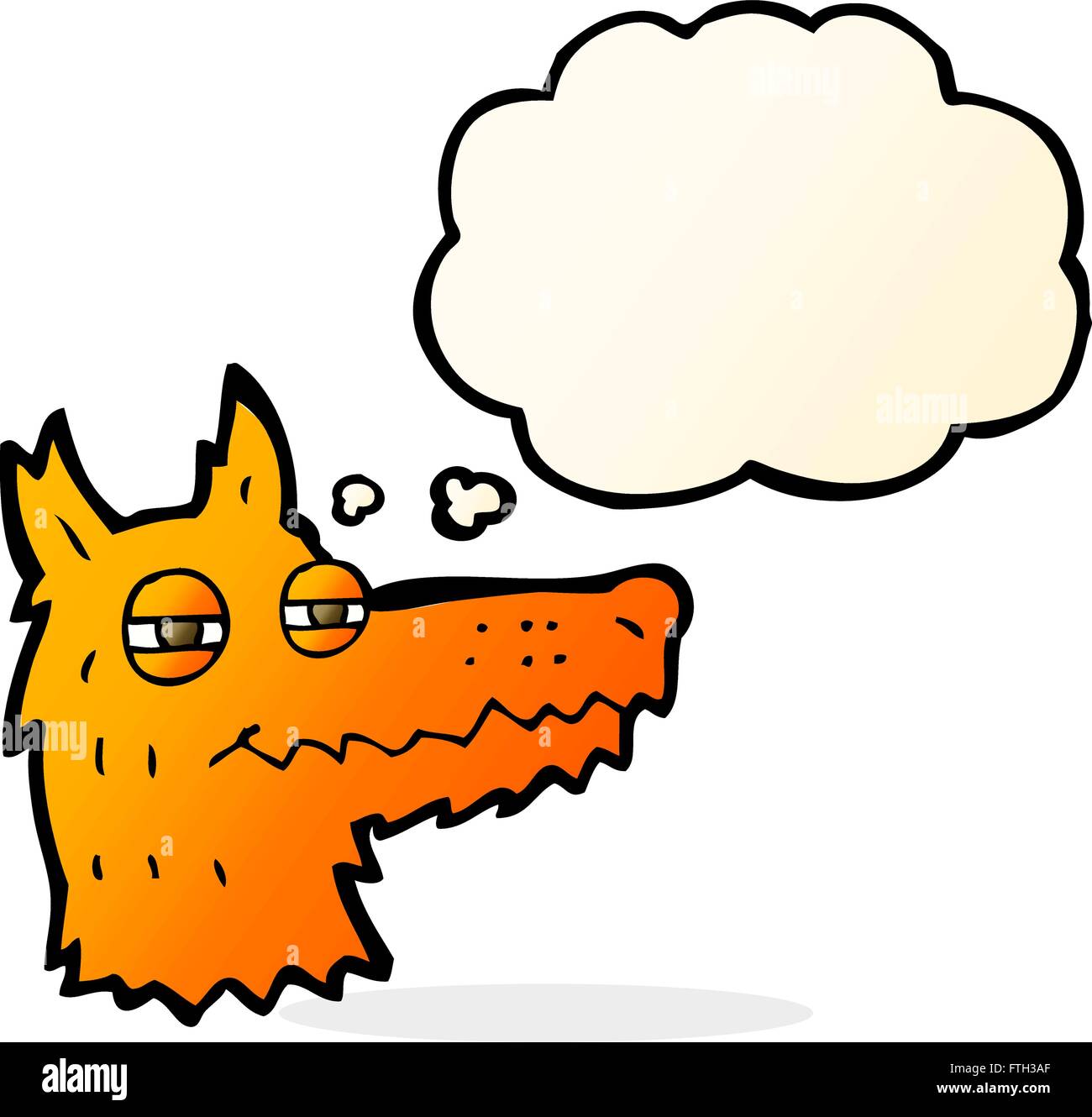 cartoon smug fox face with thought bubble Stock Vector Image & Art - Alamy