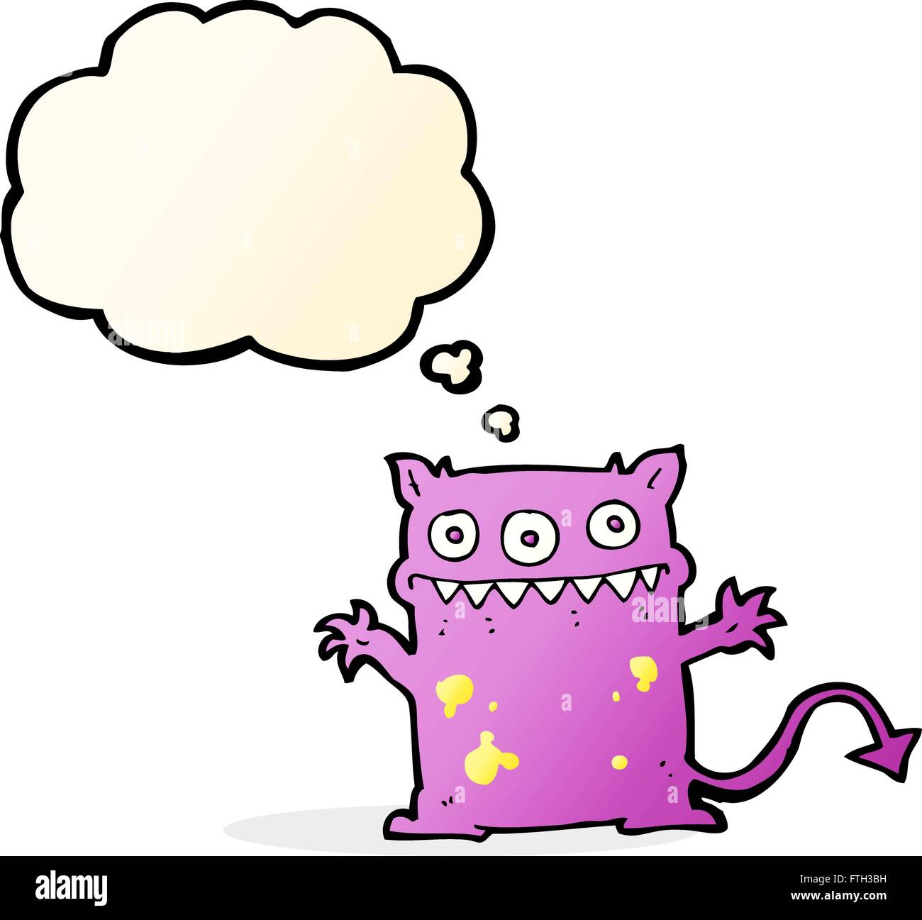 cartoon little monster with thought bubble Stock Vector Image & Art - Alamy