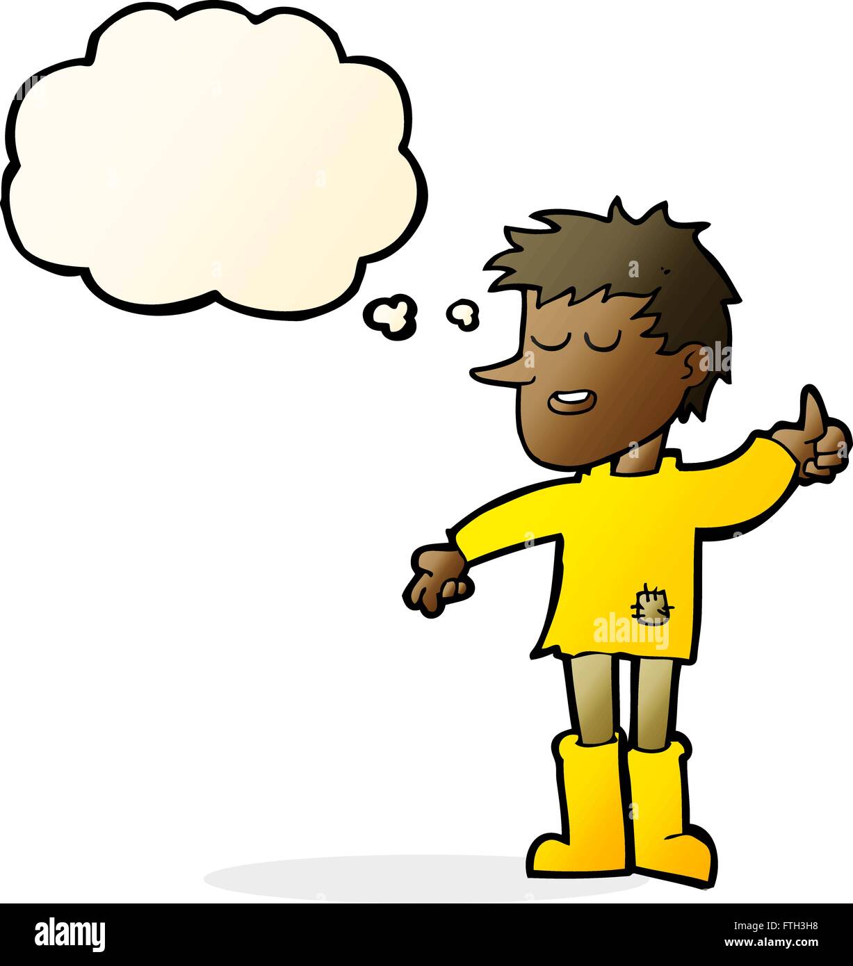 Cartoon poor boy positive attitude hi-res stock photography and images ...