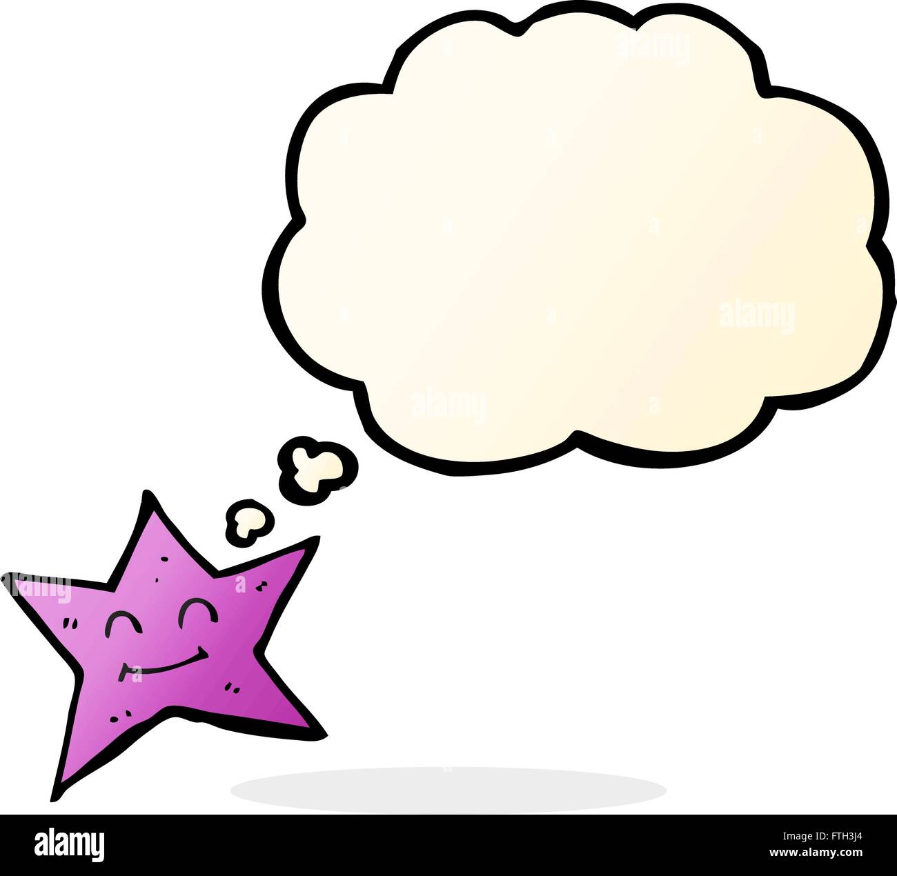 cartoon star character with thought bubble Stock Vector Image & Art - Alamy