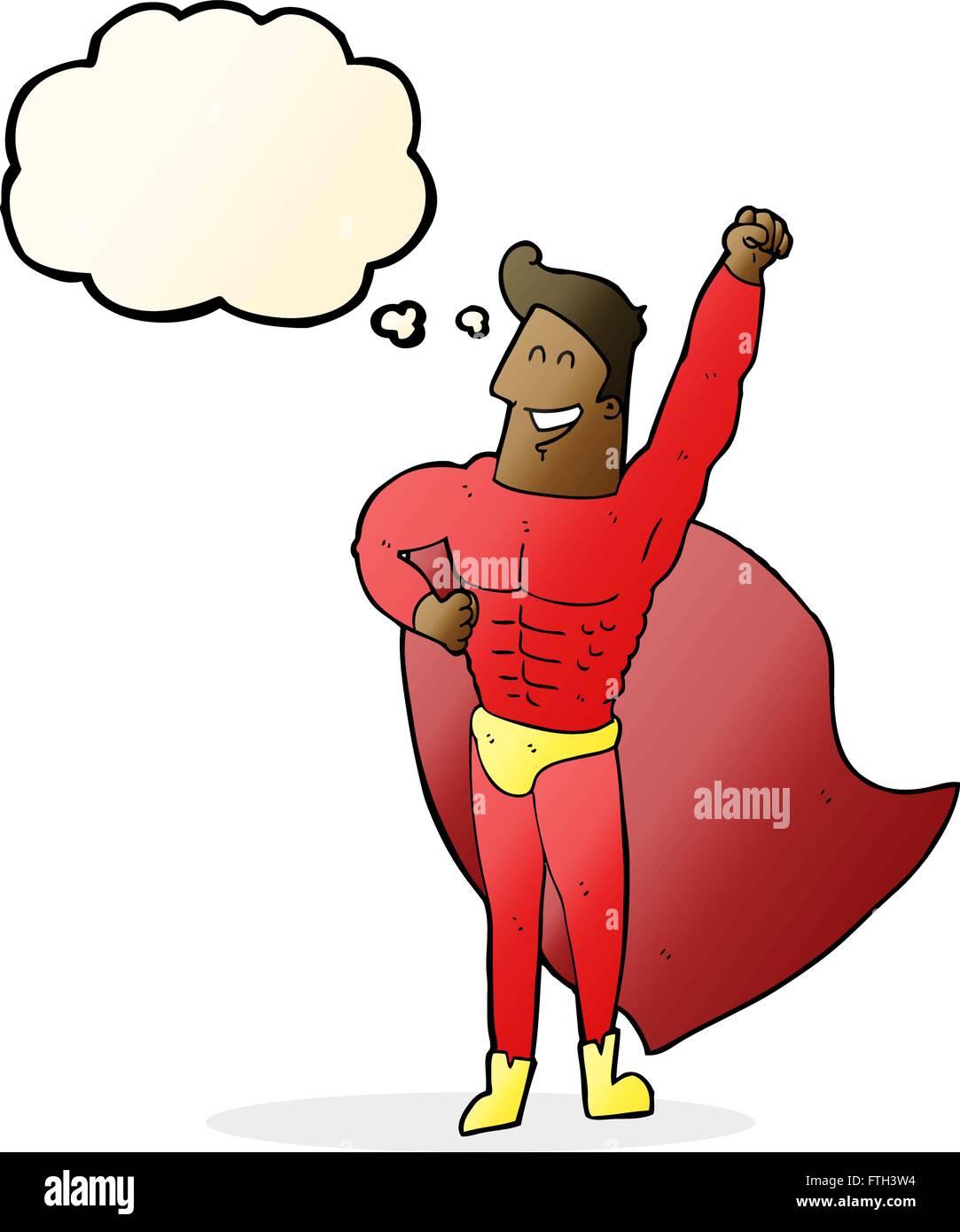 cartoon superhero with thought bubble Stock Vector Image & Art - Alamy