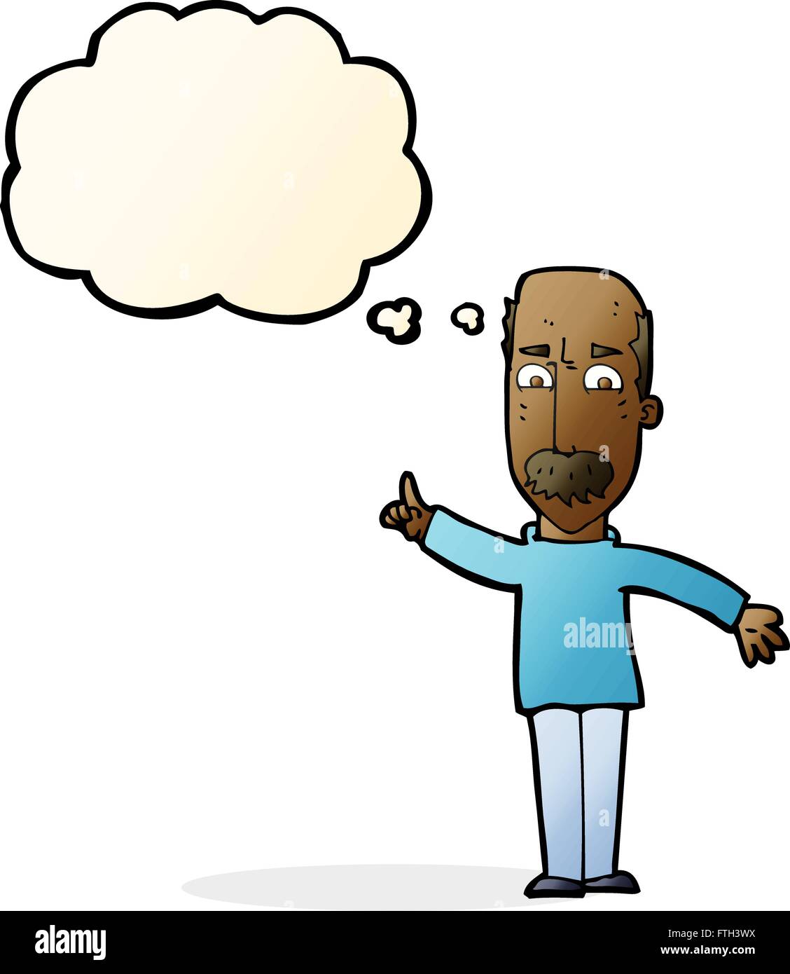 cartoon man issuing stern warning with thought bubble Stock Vector ...