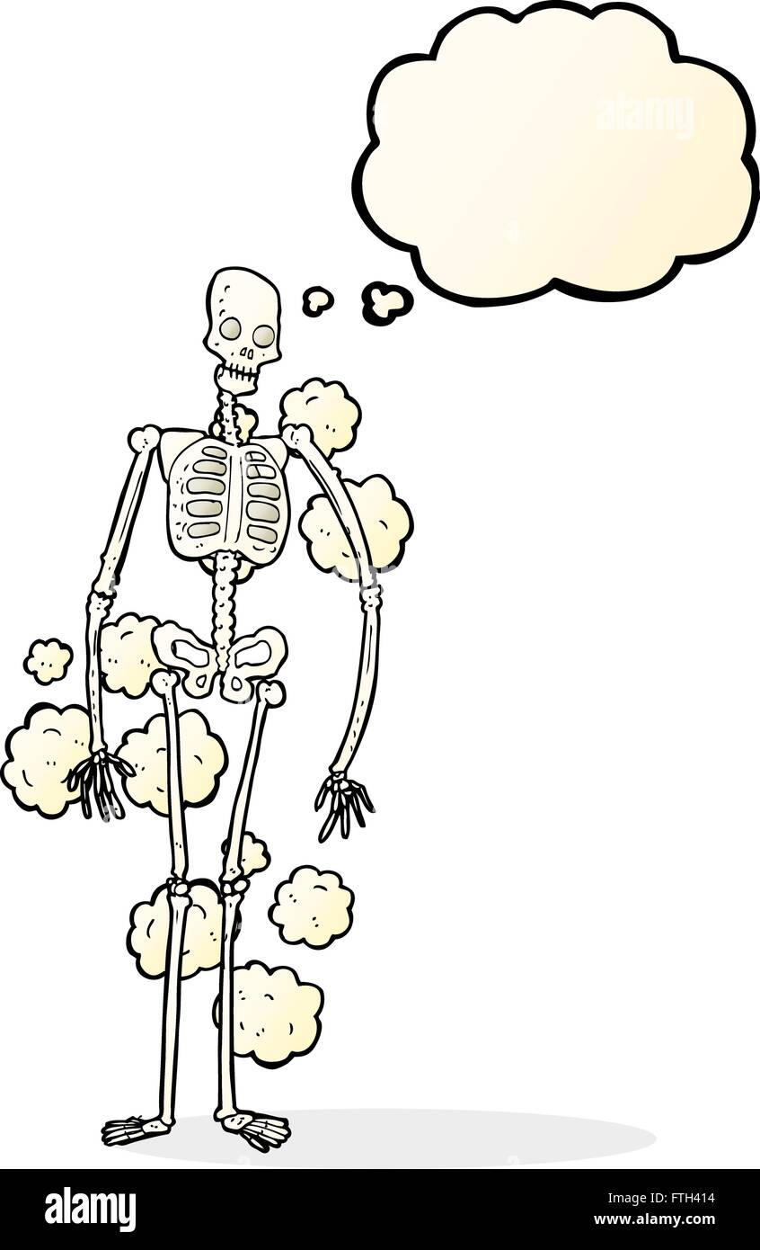 cartoon dusty old skeleton with thought bubble Stock Vector Image & Art ...