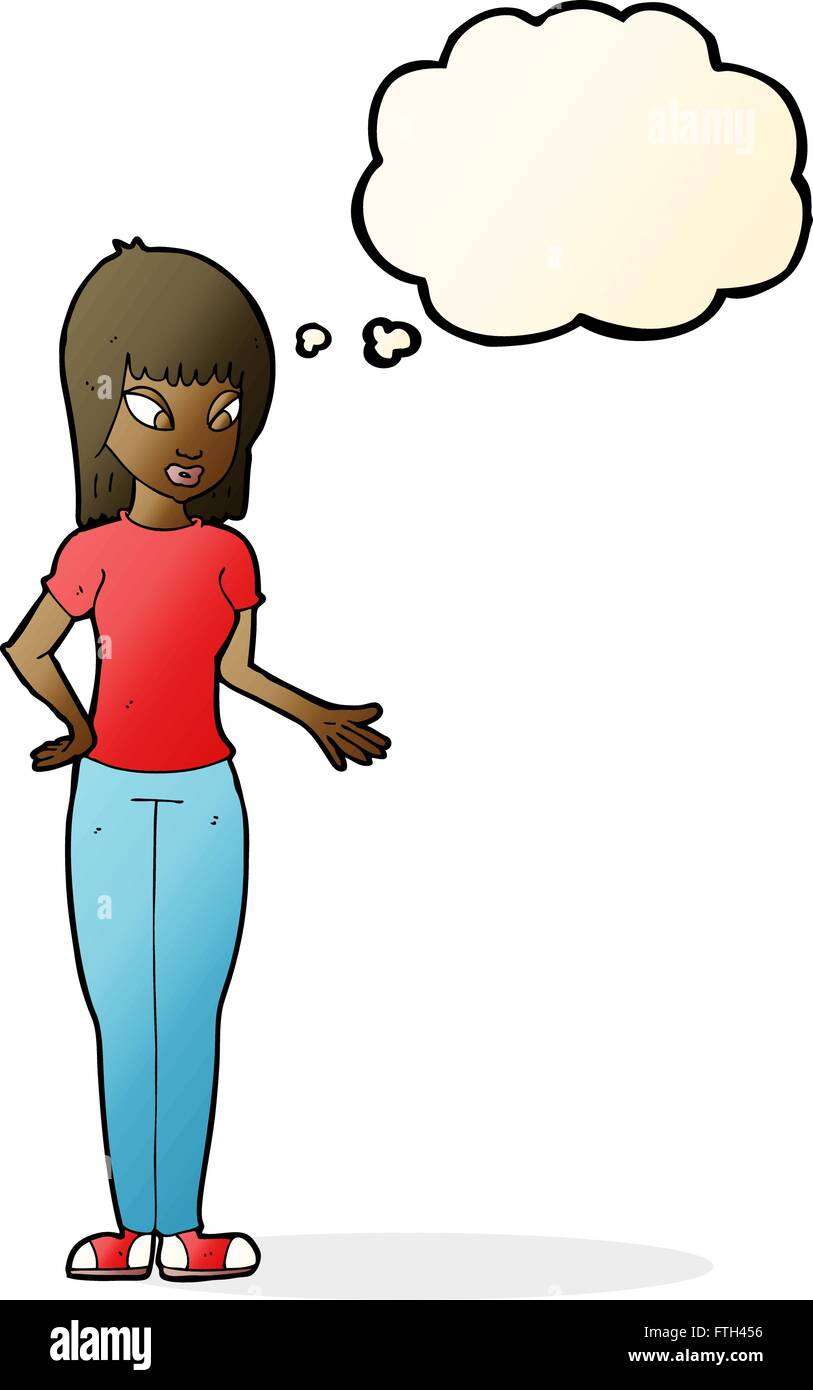 cartoon woman explaining with thought bubble Stock Vector Image & Art ...