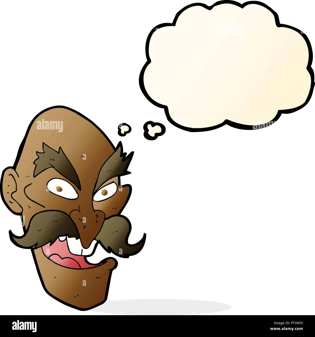cartoon evil old man face with thought bubble Stock Vector Image & Art ...
