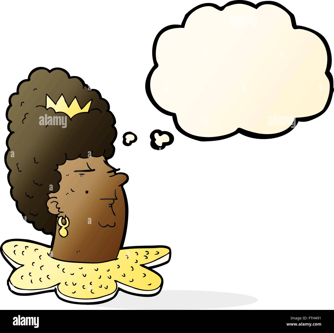cartoon queen head with thought bubble Stock Vector Image & Art - Alamy