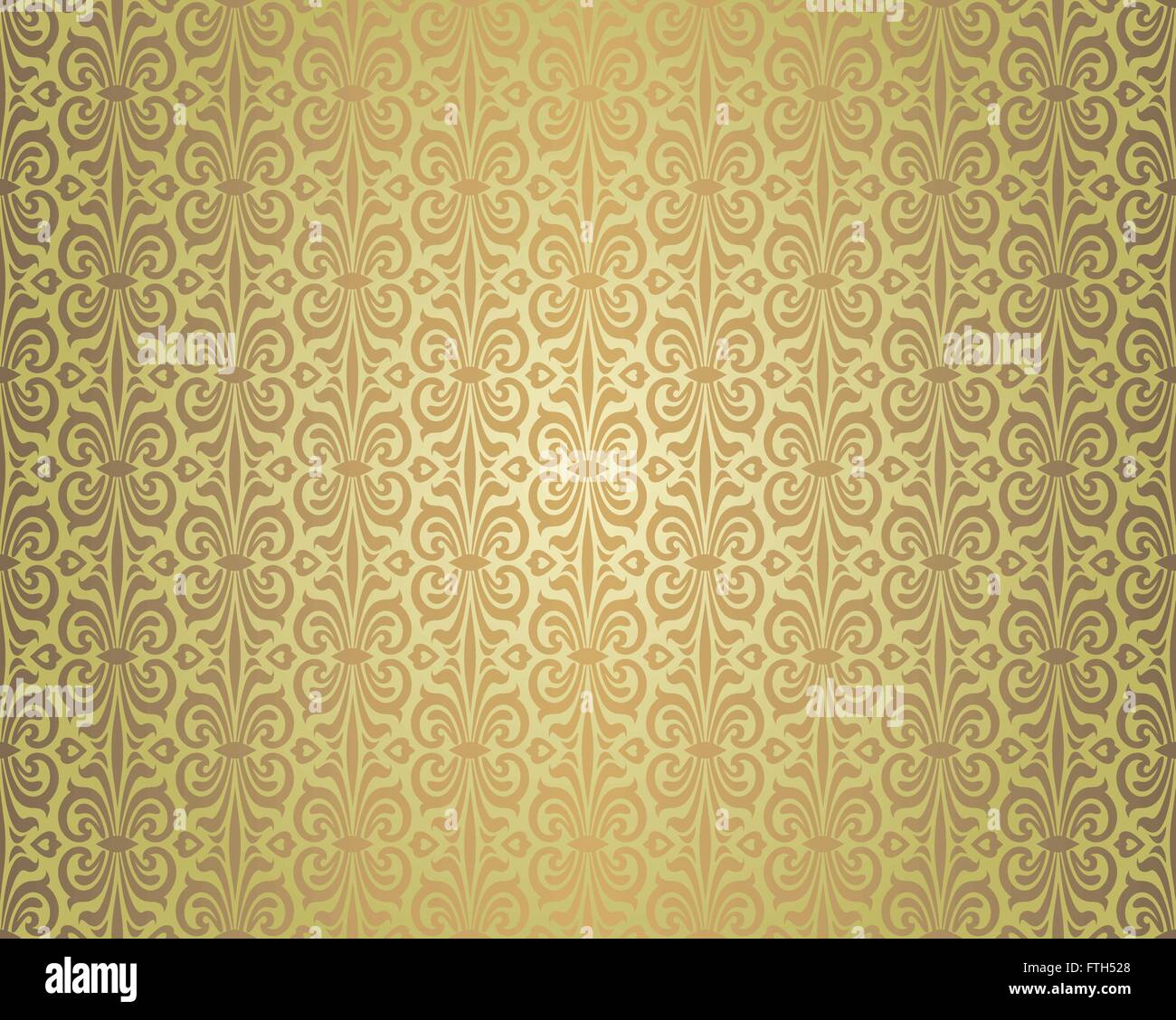 Green brown vintage wallpaper repetitive background design pattern ...