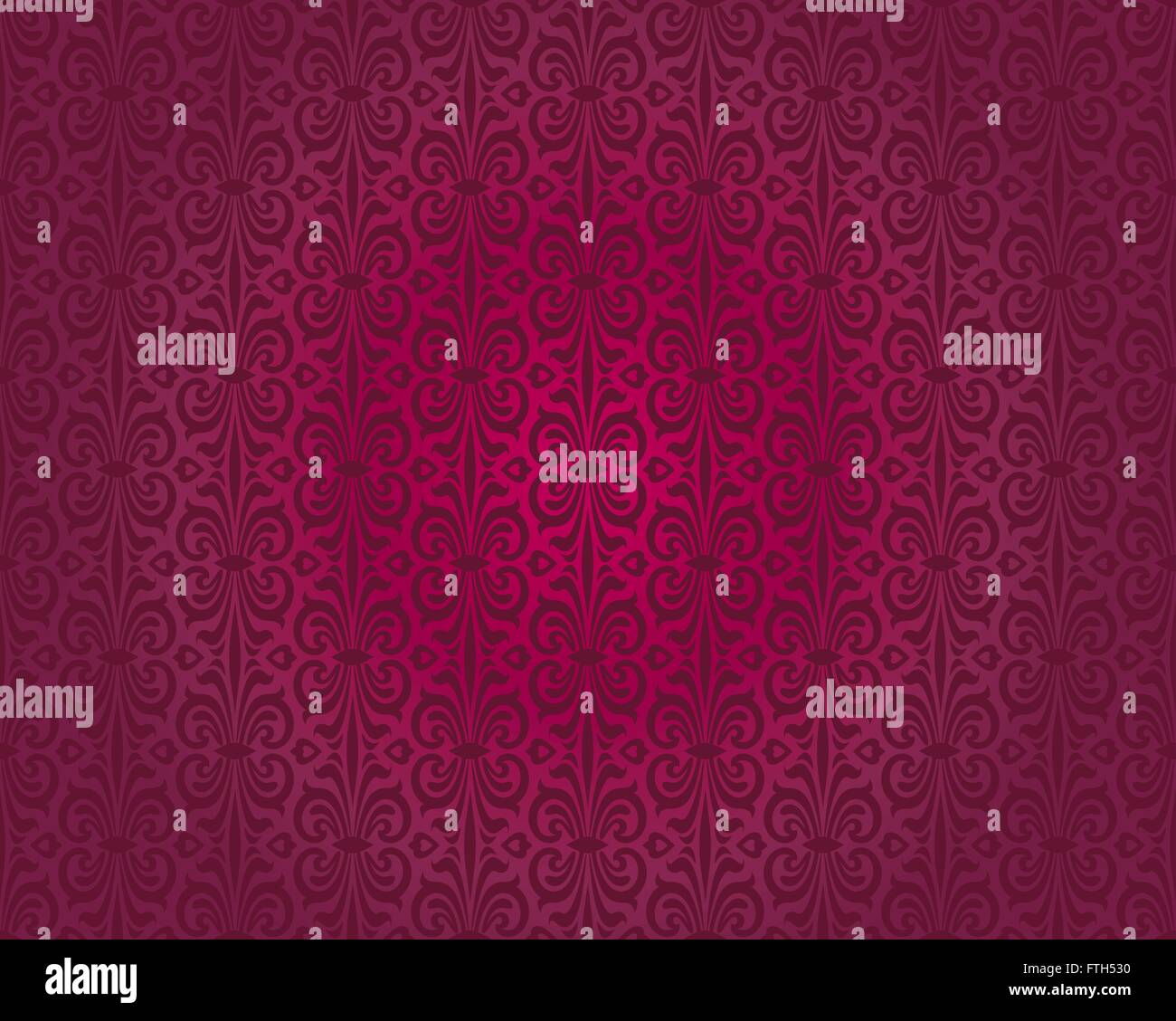 Red vintage wallpaper pattern vector seamless background design Stock ...