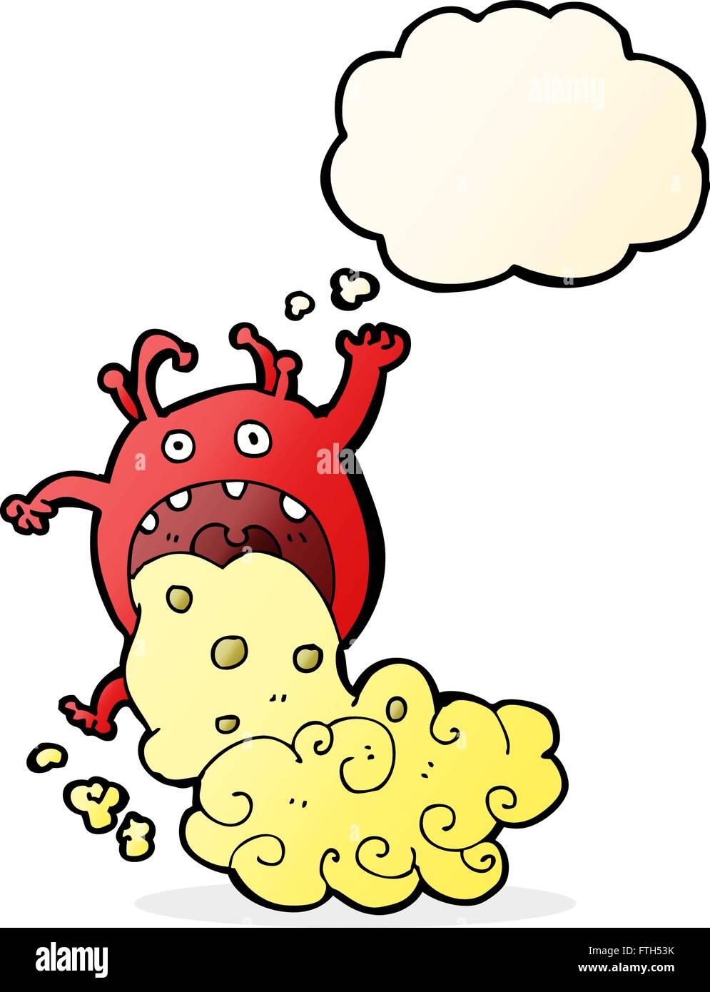 cartoon gross monster being sick with thought bubble Stock Vector Image ...