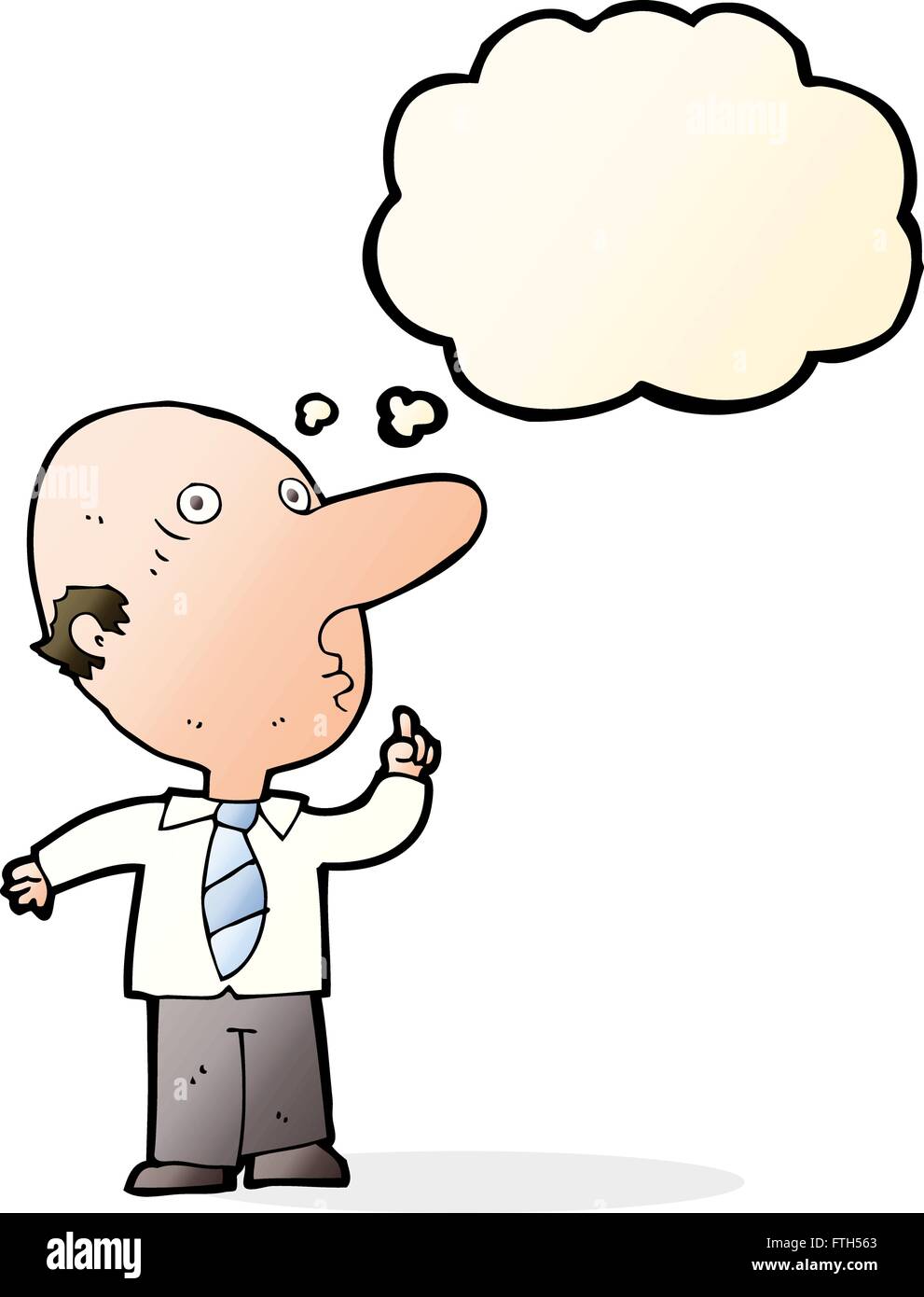 cartoon bald man asking question with thought bubble Stock Vector Image & Art - Alamy
