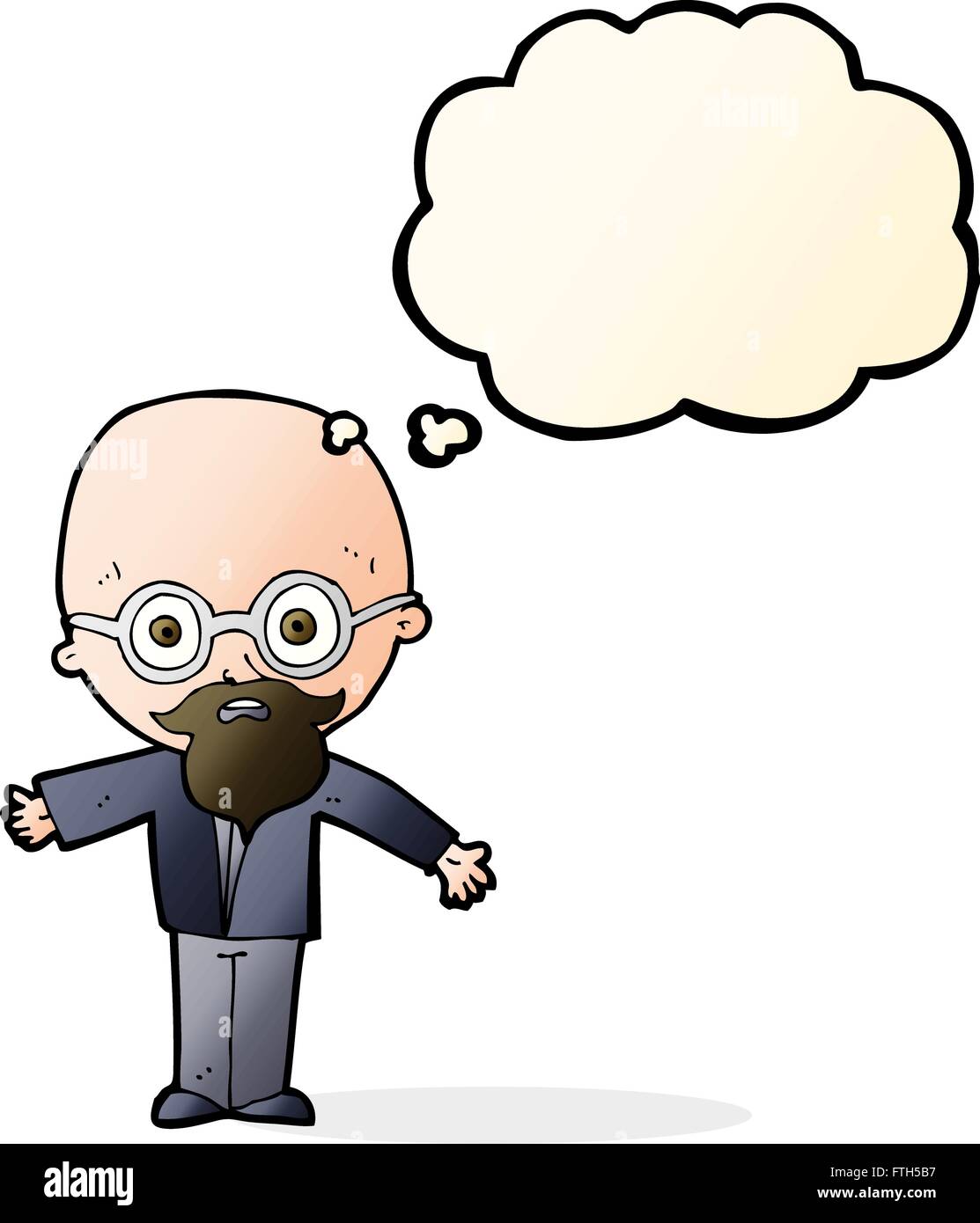 cartoon genius scientist with thought bubble Stock Vector Image & Art ...