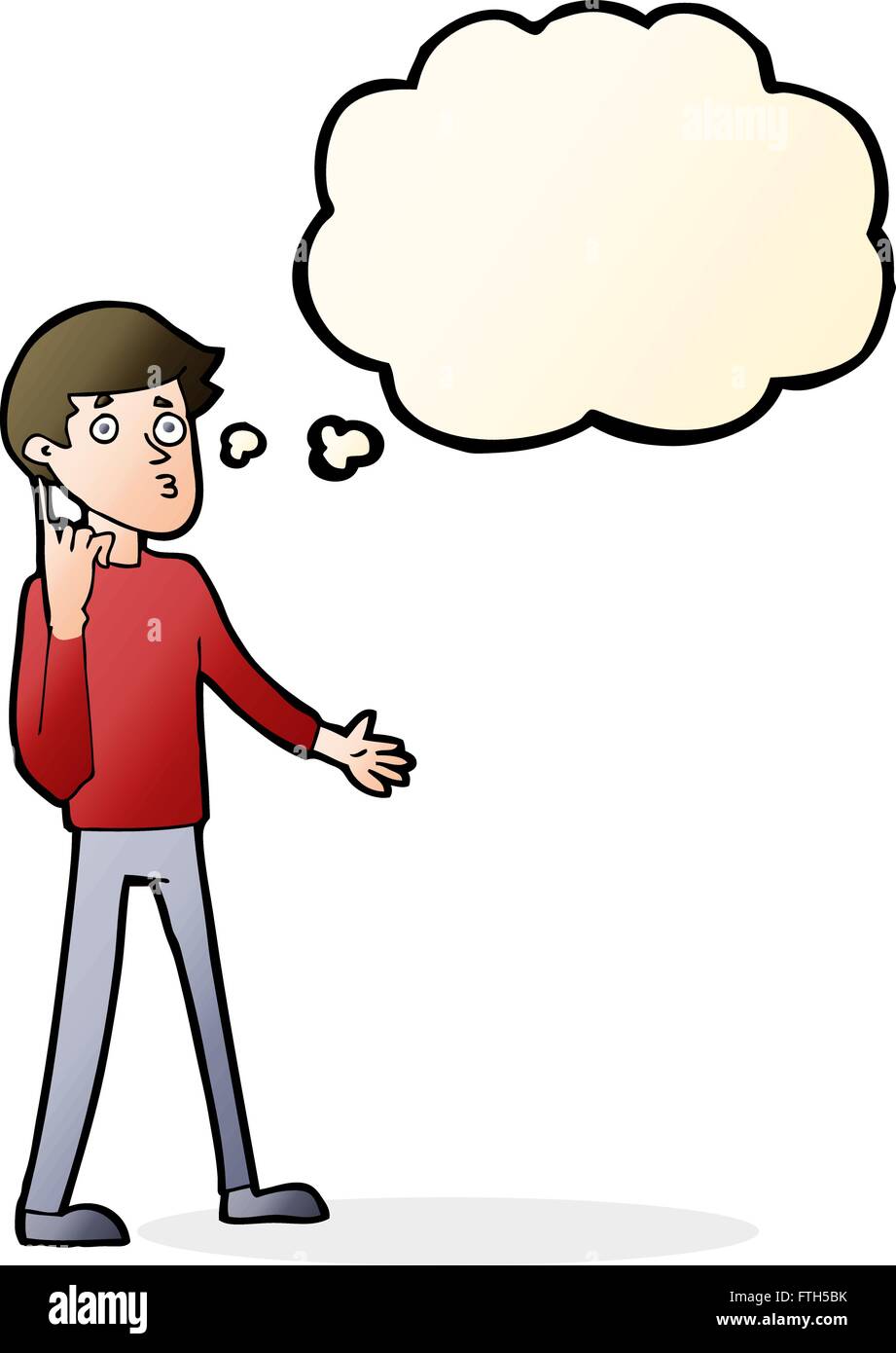 cartoon man asking question with thought bubble Stock Vector Image ...