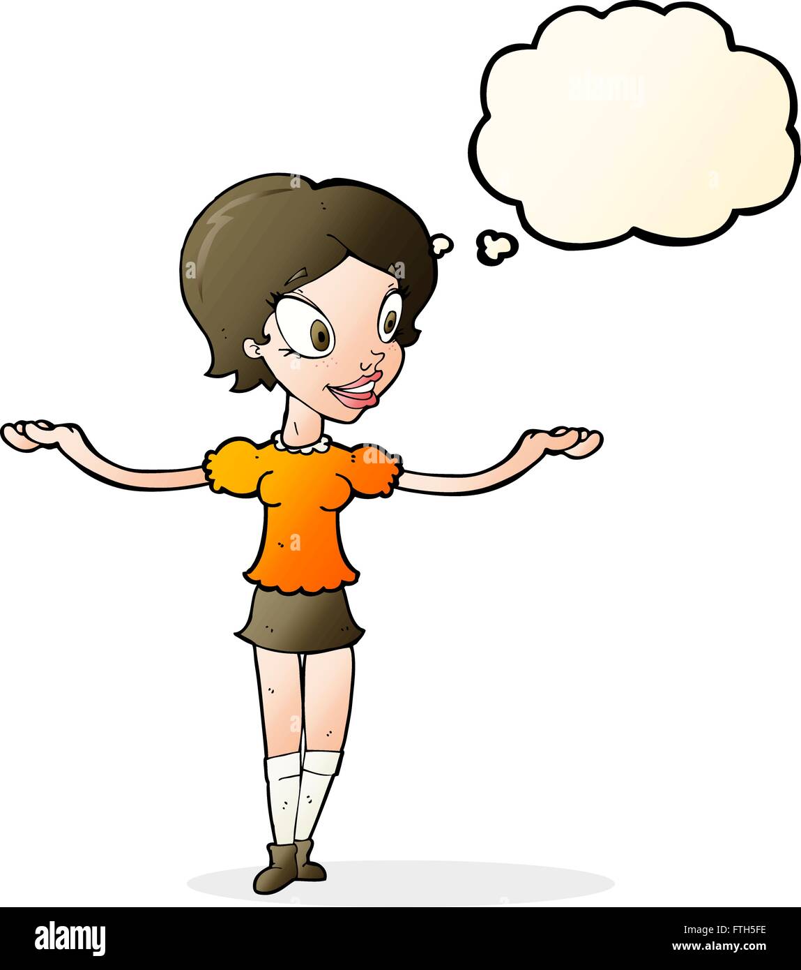 Cartoon woman arms wide hi-res stock photography and images - Alamy