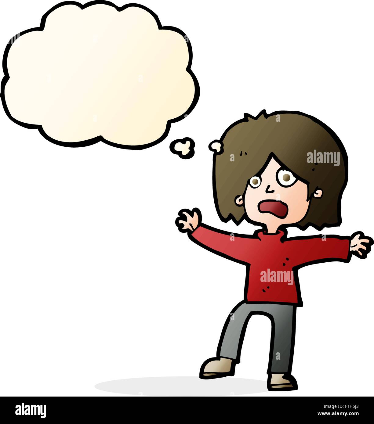 cartoon scared person with thought bubble Stock Vector Image & Art - Alamy