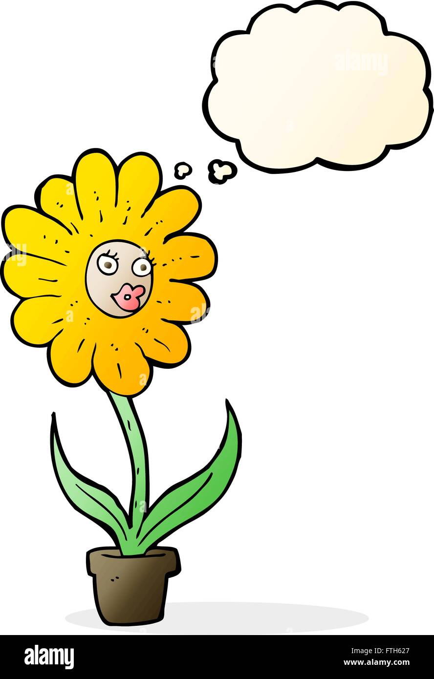 cartoon flower with thought bubble Stock Vector Image & Art - Alamy