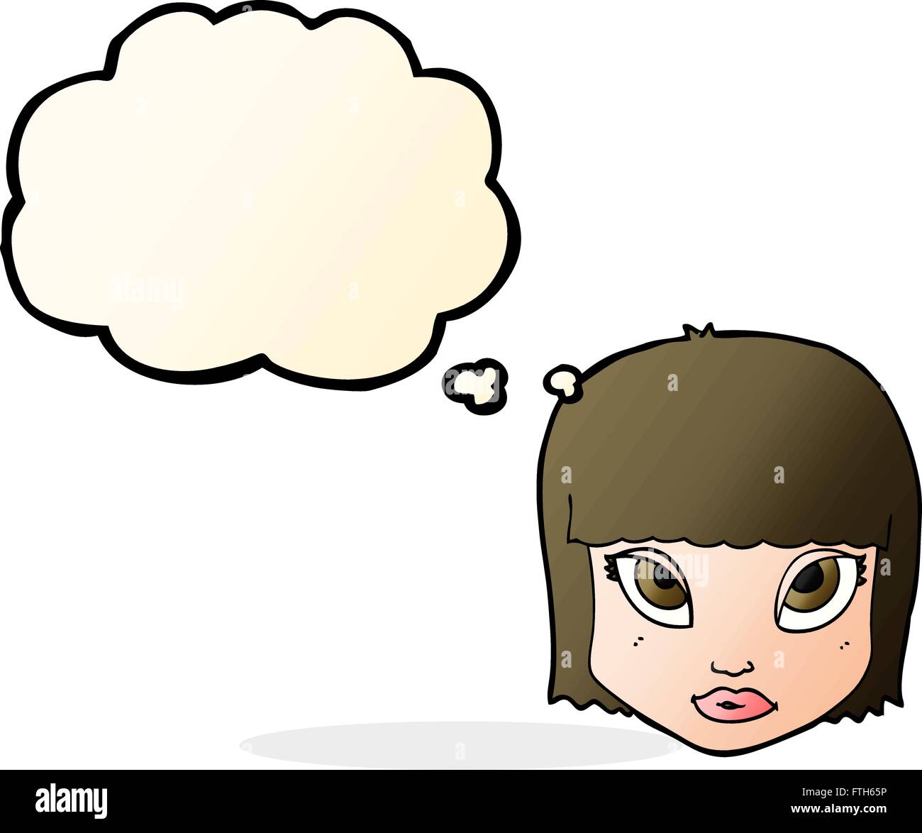 cartoon female face with thought bubble Stock Vector Image & Art - Alamy
