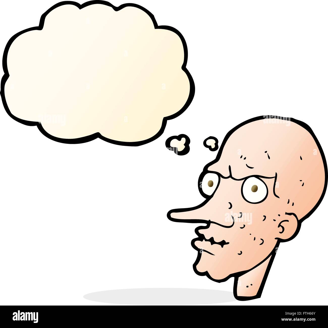 cartoon evil old man with thought bubble Stock Vector Image & Art - Alamy
