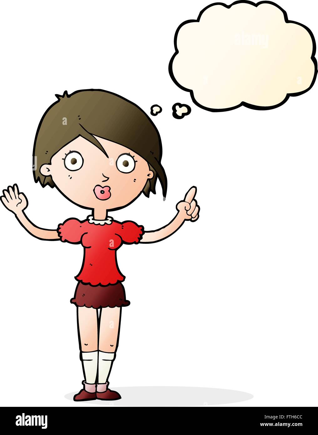 cartoon girl asking question with thought bubble Stock Vector Image ...