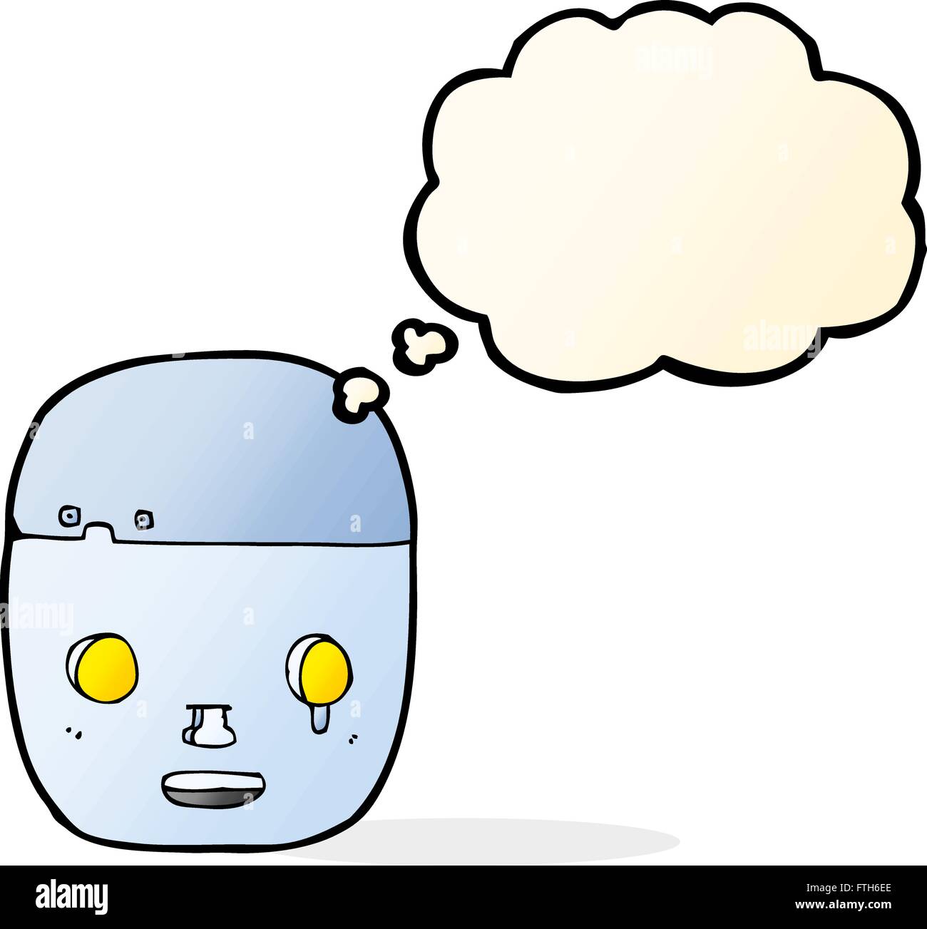 cartoon robot head with thought bubble Stock Vector Image & Art - Alamy